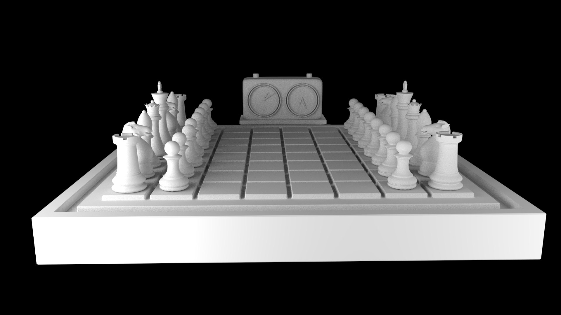 Chess Board Pieces Timer 3D Model - TurboSquid 1445804