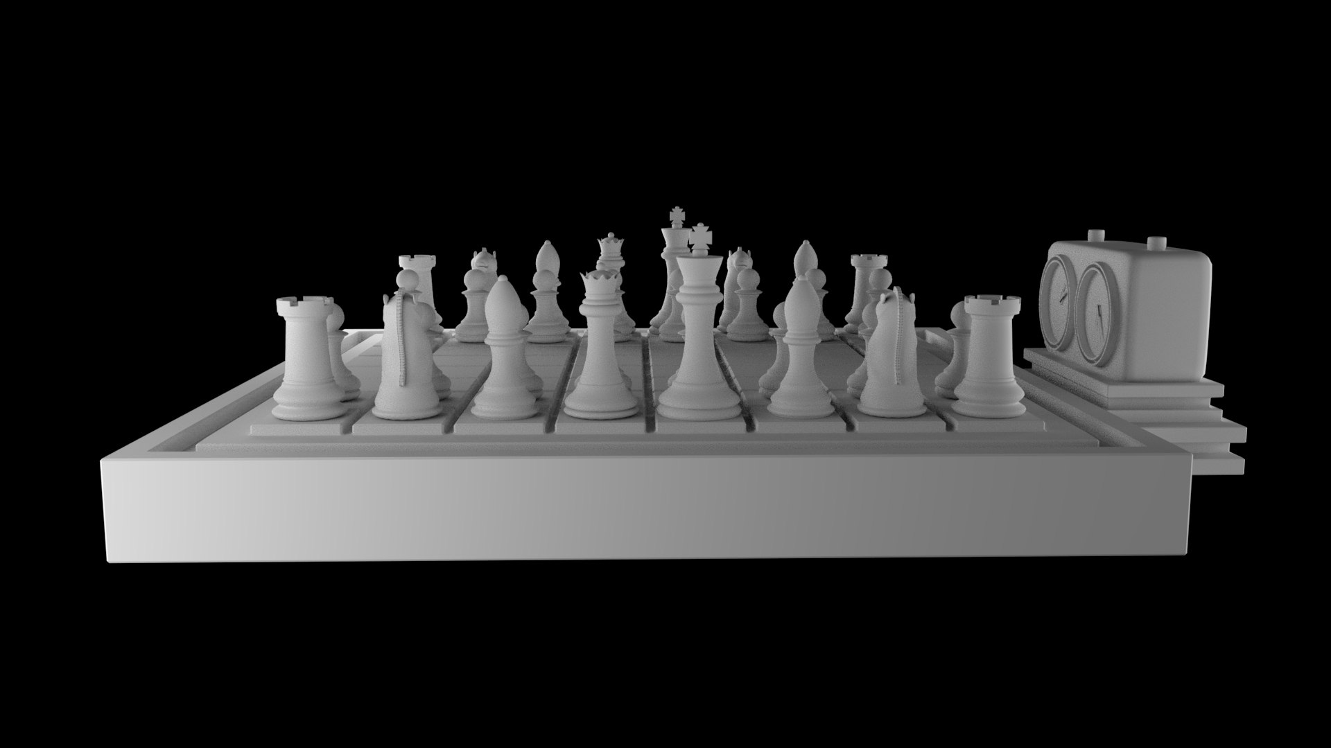 Chess Board Pieces Timer 3D Model - TurboSquid 1445804