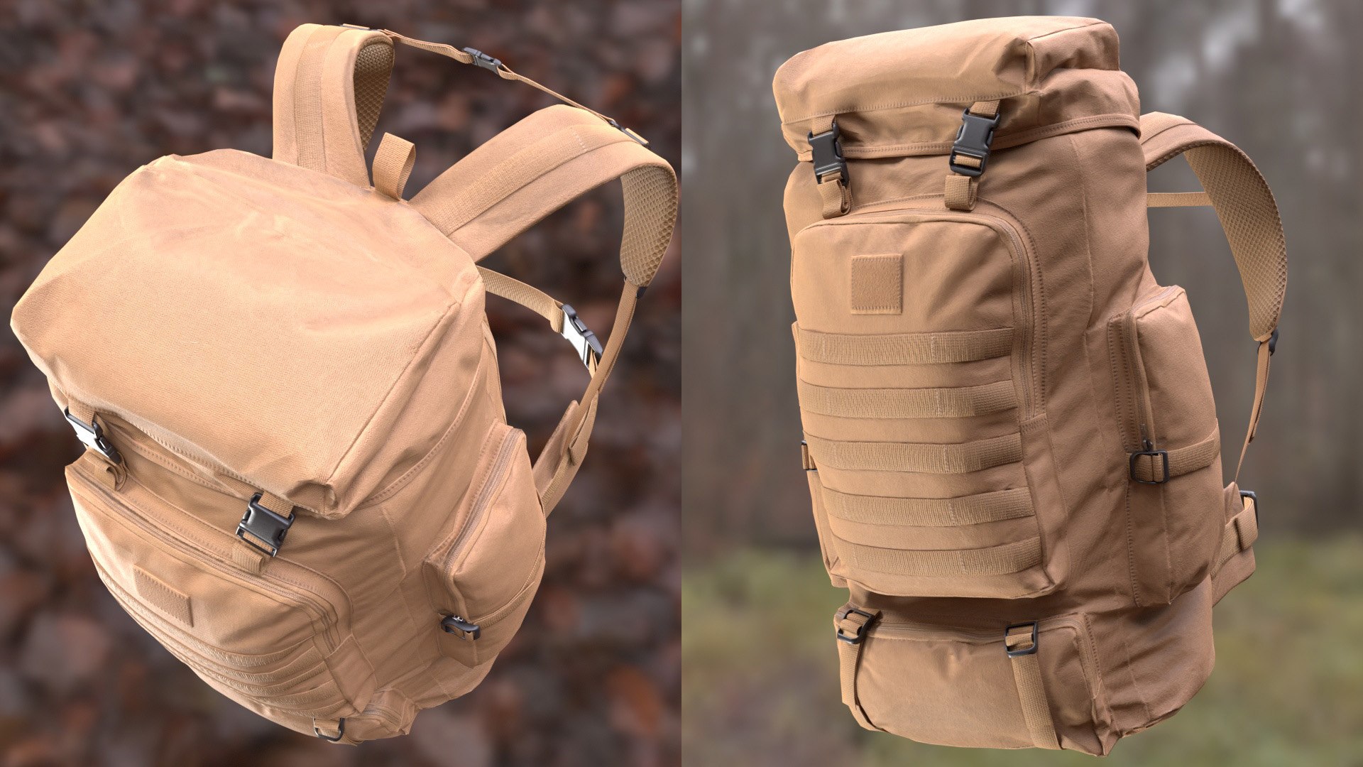 Tactical Hiking Backpack 75 - All MH Bodies UE5 Skeletons - Rigged 3D ...