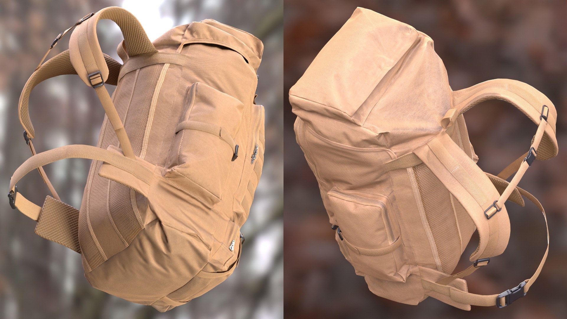 Tactical Hiking Backpack 75 - All MH Bodies UE5 Skeletons - Rigged 3D ...