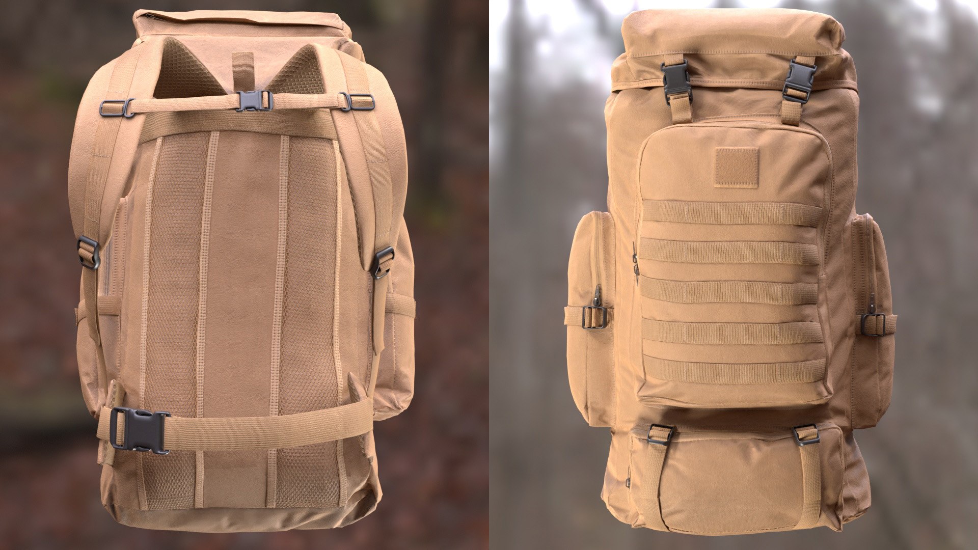Tactical Hiking Backpack 75 - All MH Bodies UE5 Skeletons - Rigged 3D ...