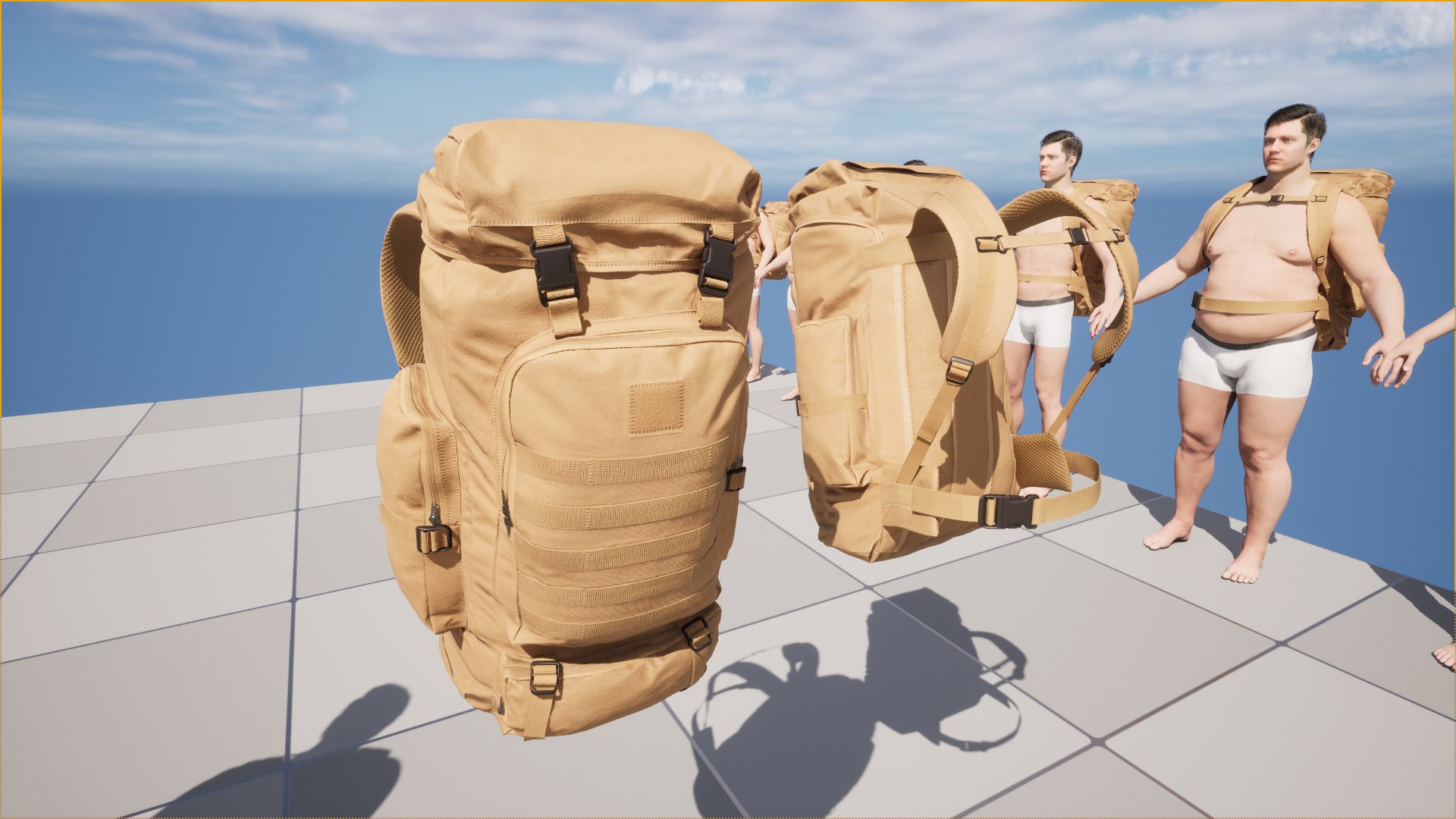 Tactical Hiking Backpack 75 - All MH Bodies UE5 Skeletons - Rigged 3D ...