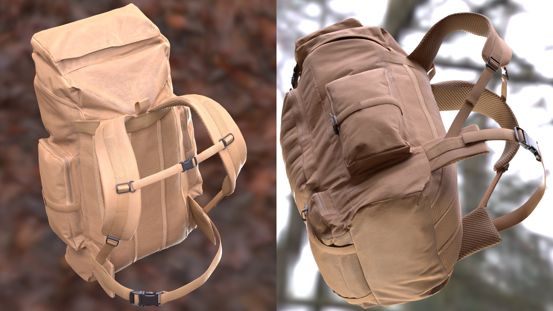 Tactical Hiking Backpack 75 - All MH Bodies UE5 Skeletons - Rigged 3D ...