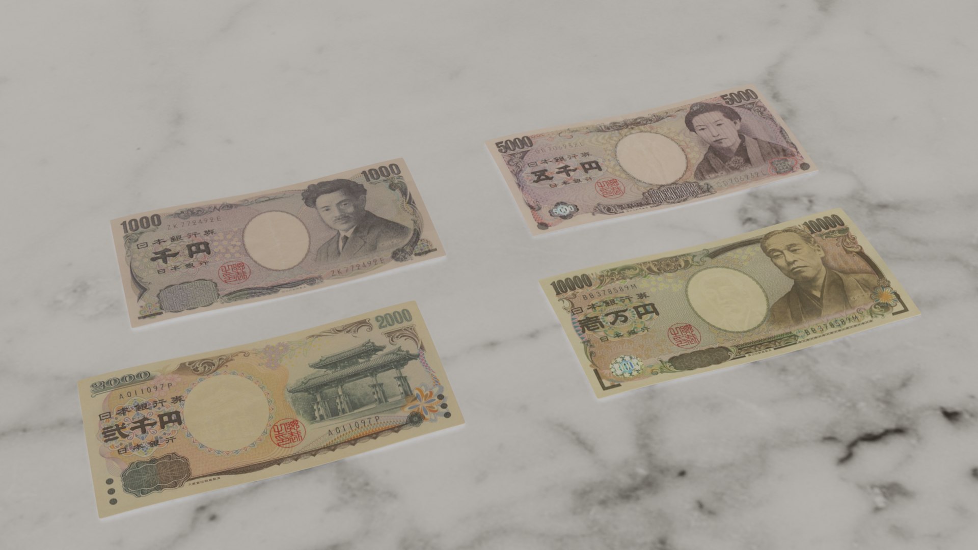 3D Japanese Yen Banknotes Model - TurboSquid 2004005