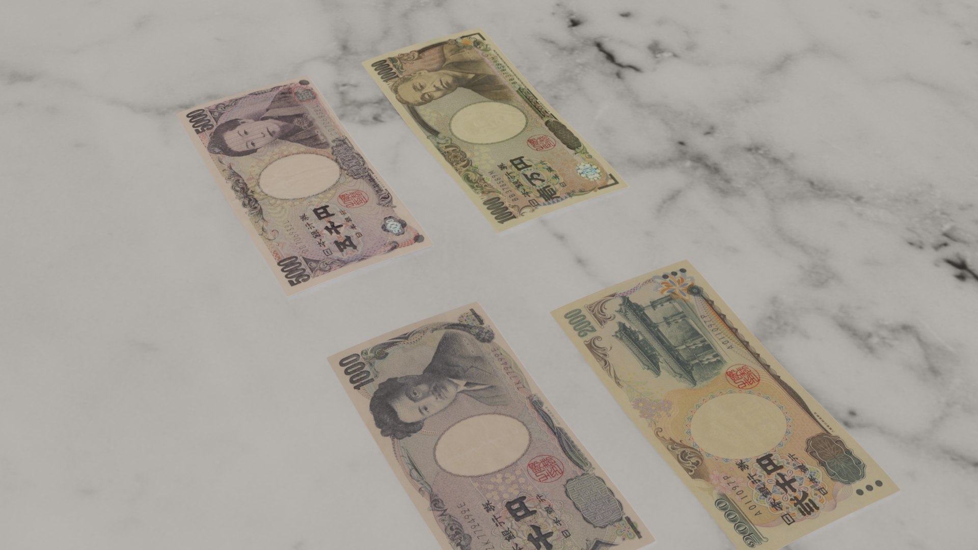 3D Japanese Yen Banknotes Model - TurboSquid 2004005
