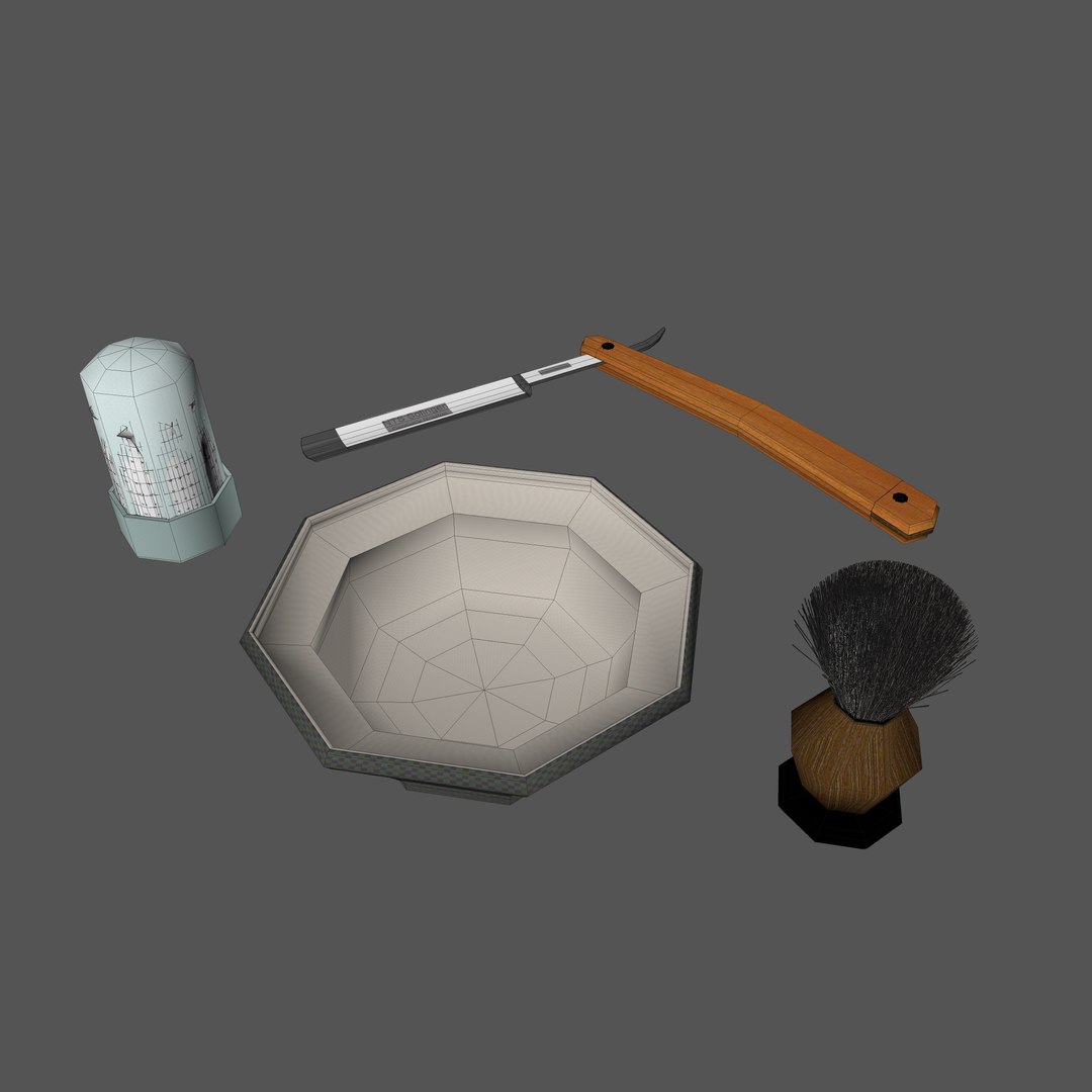 3d Model Of Barber Set