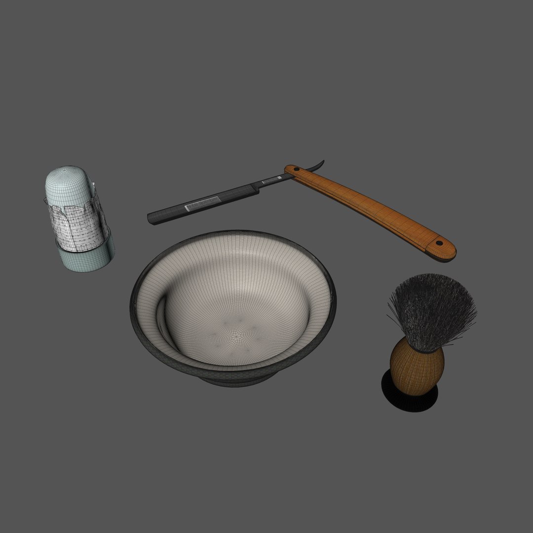 3d Model Of Barber Set