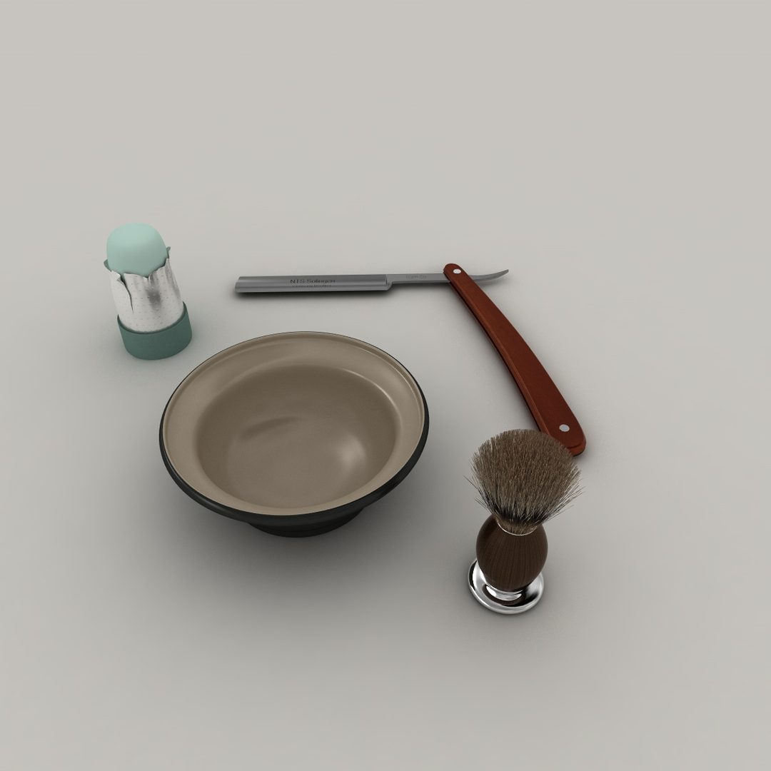 3d Model Of Barber Set