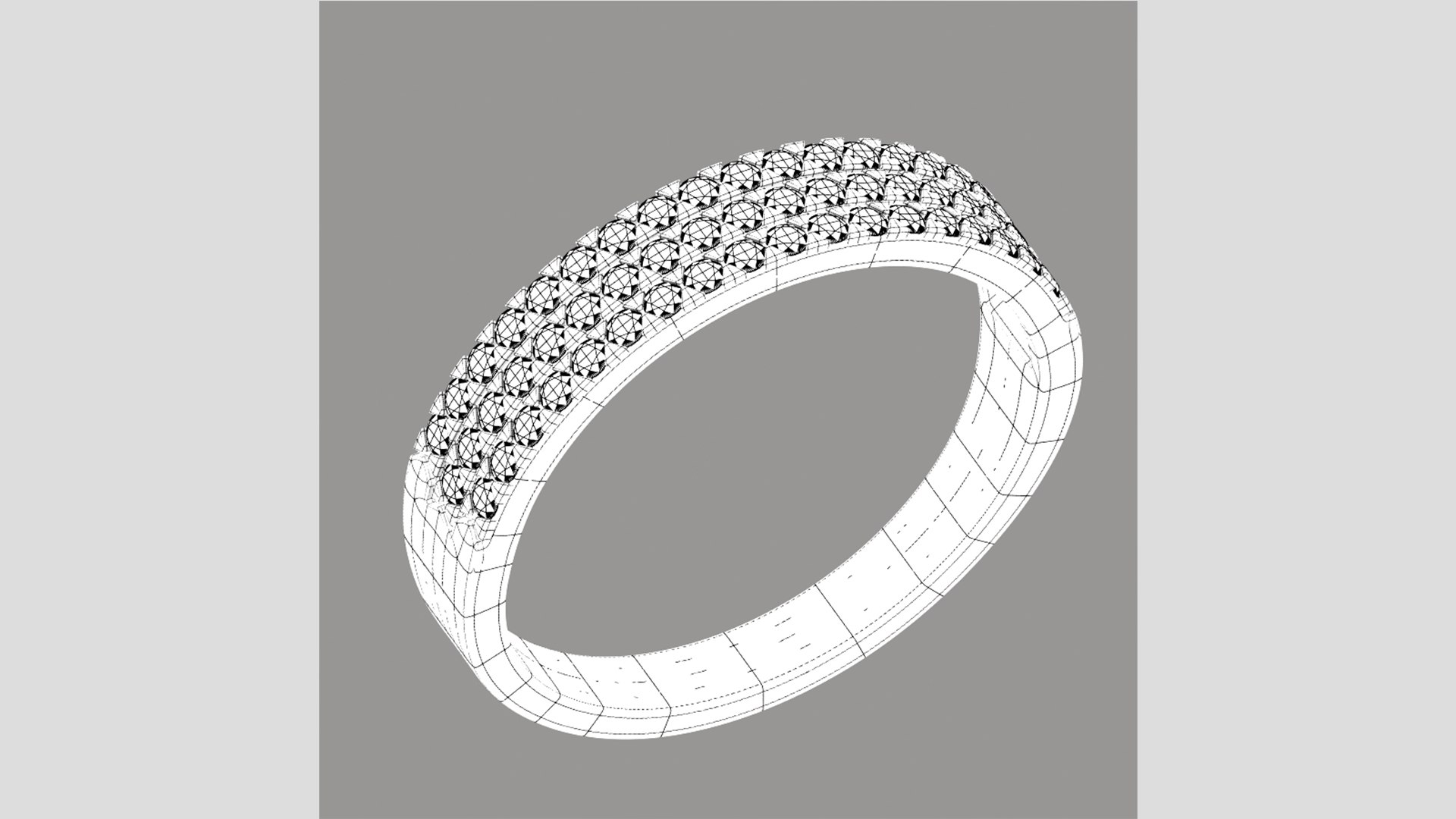 Triangle Pattern Prongs Gold Ring 3D - TurboSquid 1789973