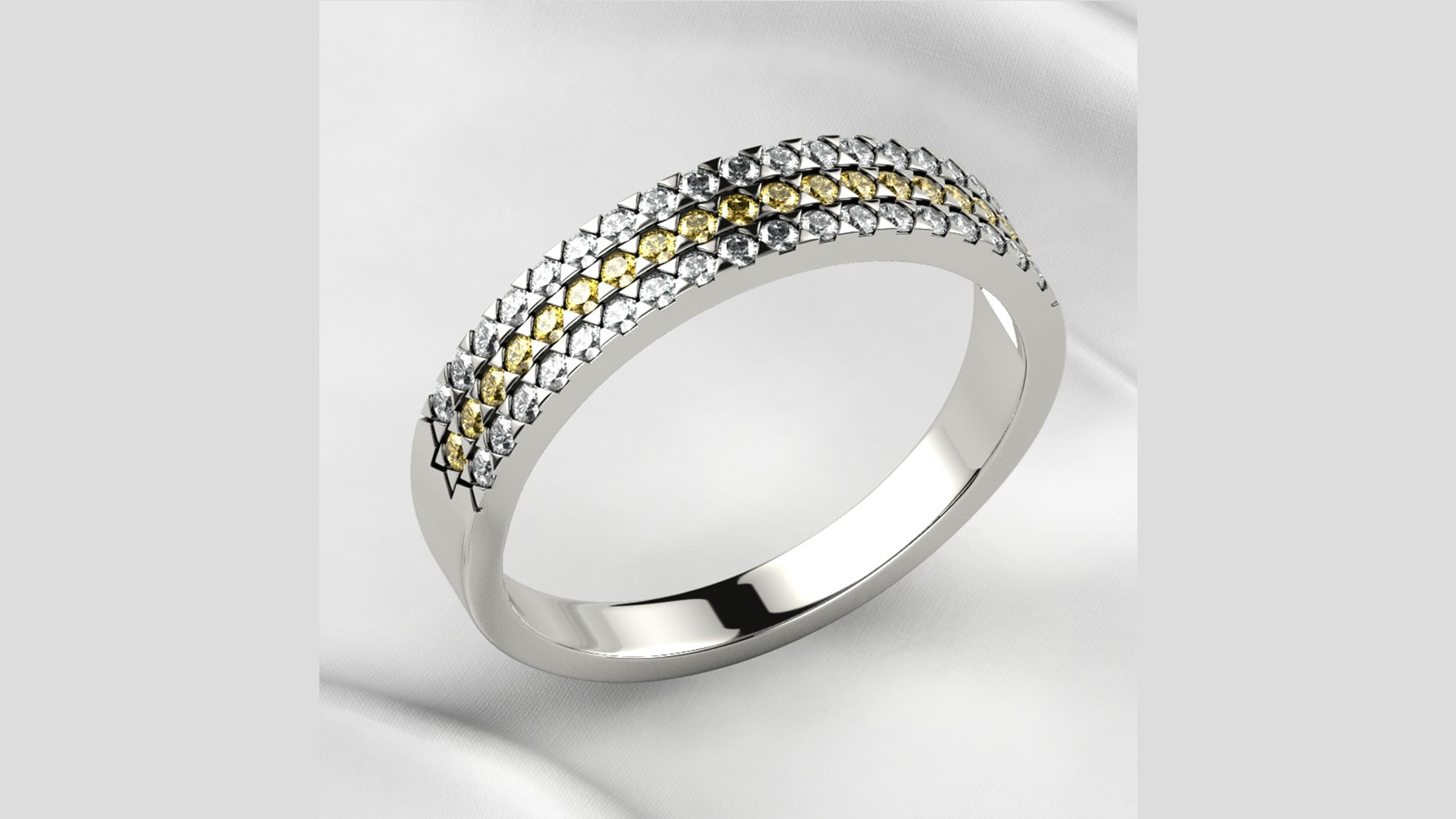 Triangle Pattern Prongs Gold Ring 3D - TurboSquid 1789973