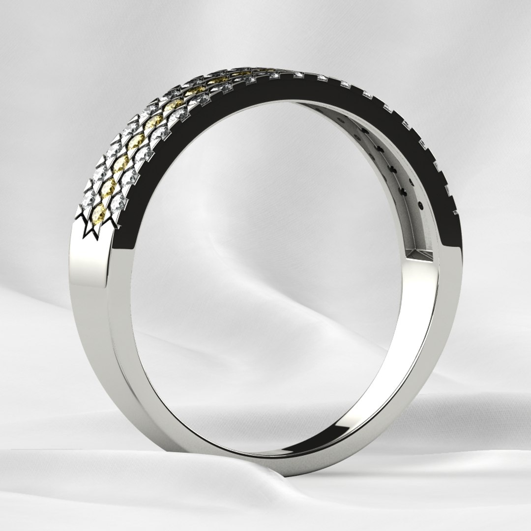 Triangle Pattern Prongs Gold Ring 3D - TurboSquid 1789973