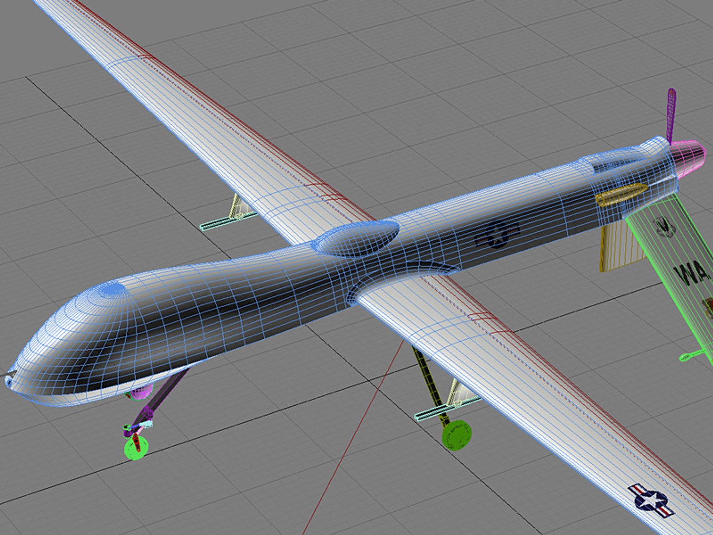rq-1a predator uav 3d model