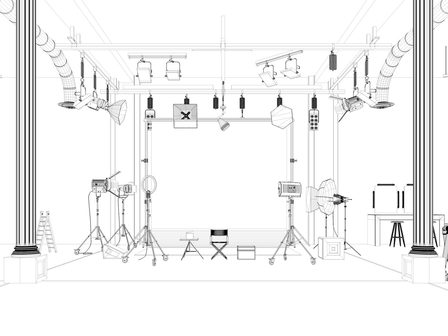 Photography Studio Scene 2 3D - TurboSquid 2084666