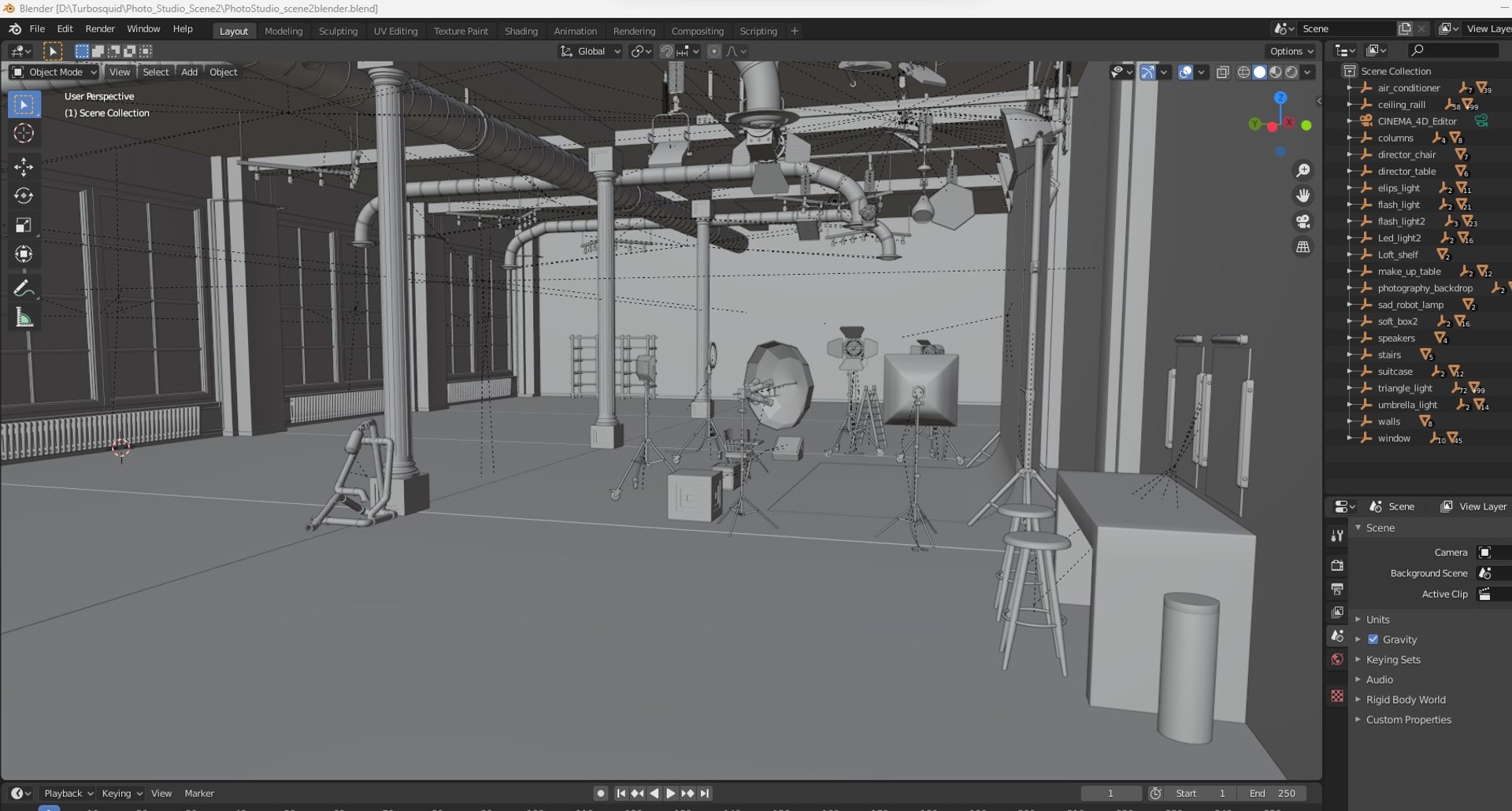 Photography Studio Scene 2 3D - TurboSquid 2084666
