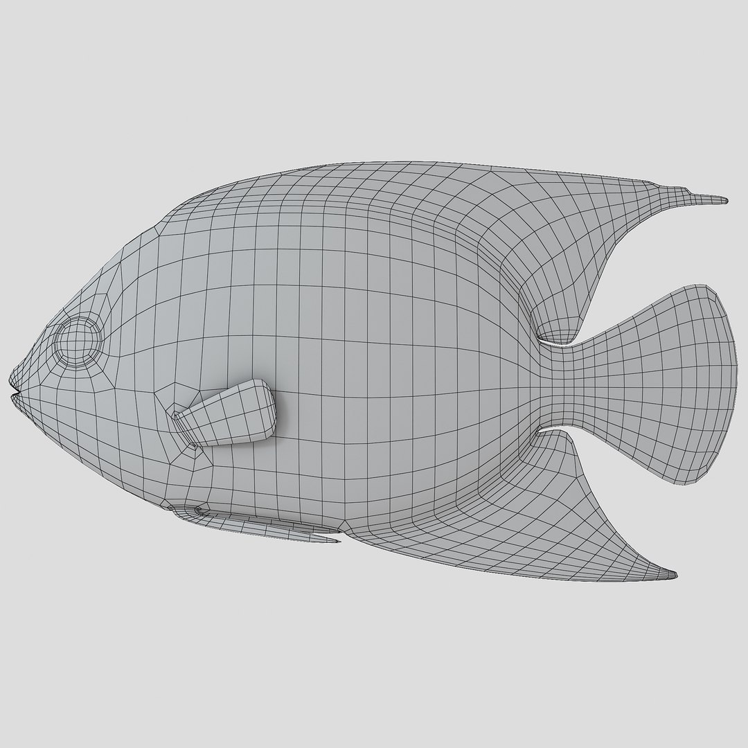 blue angelfish 3d model