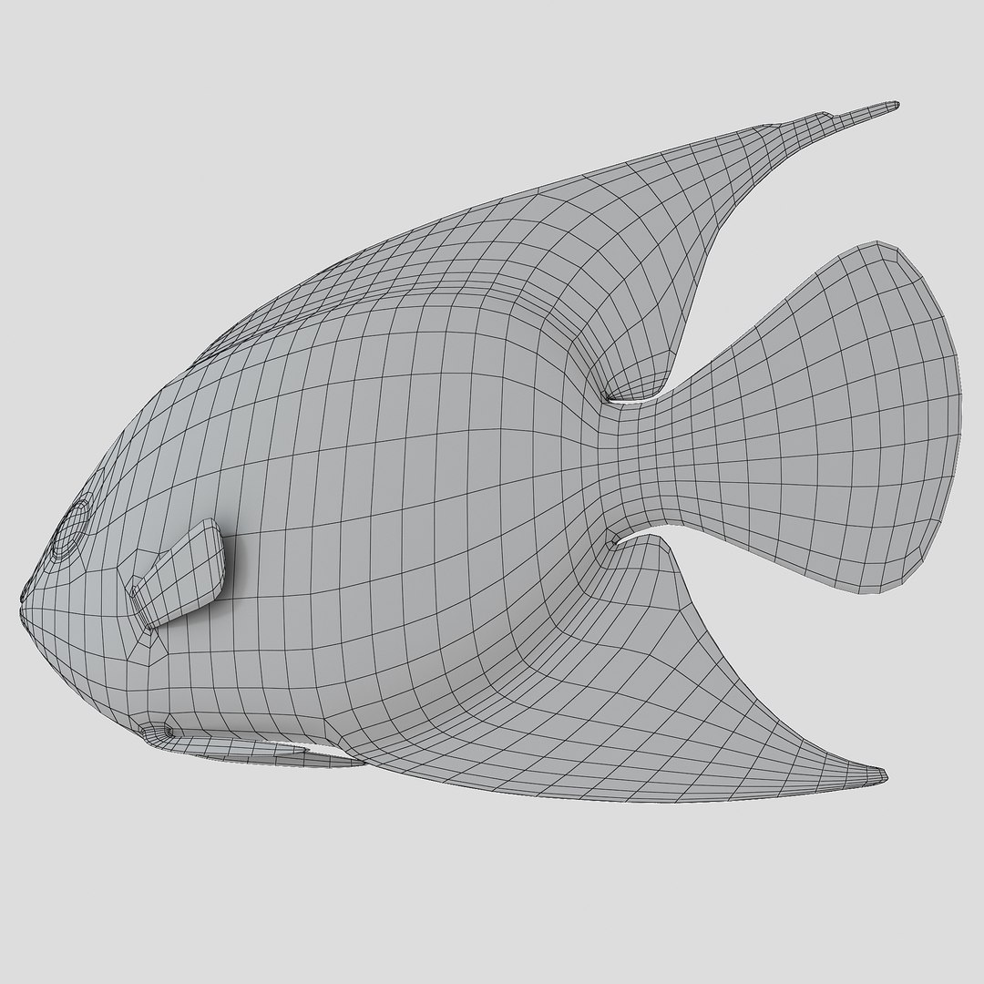 blue angelfish 3d model