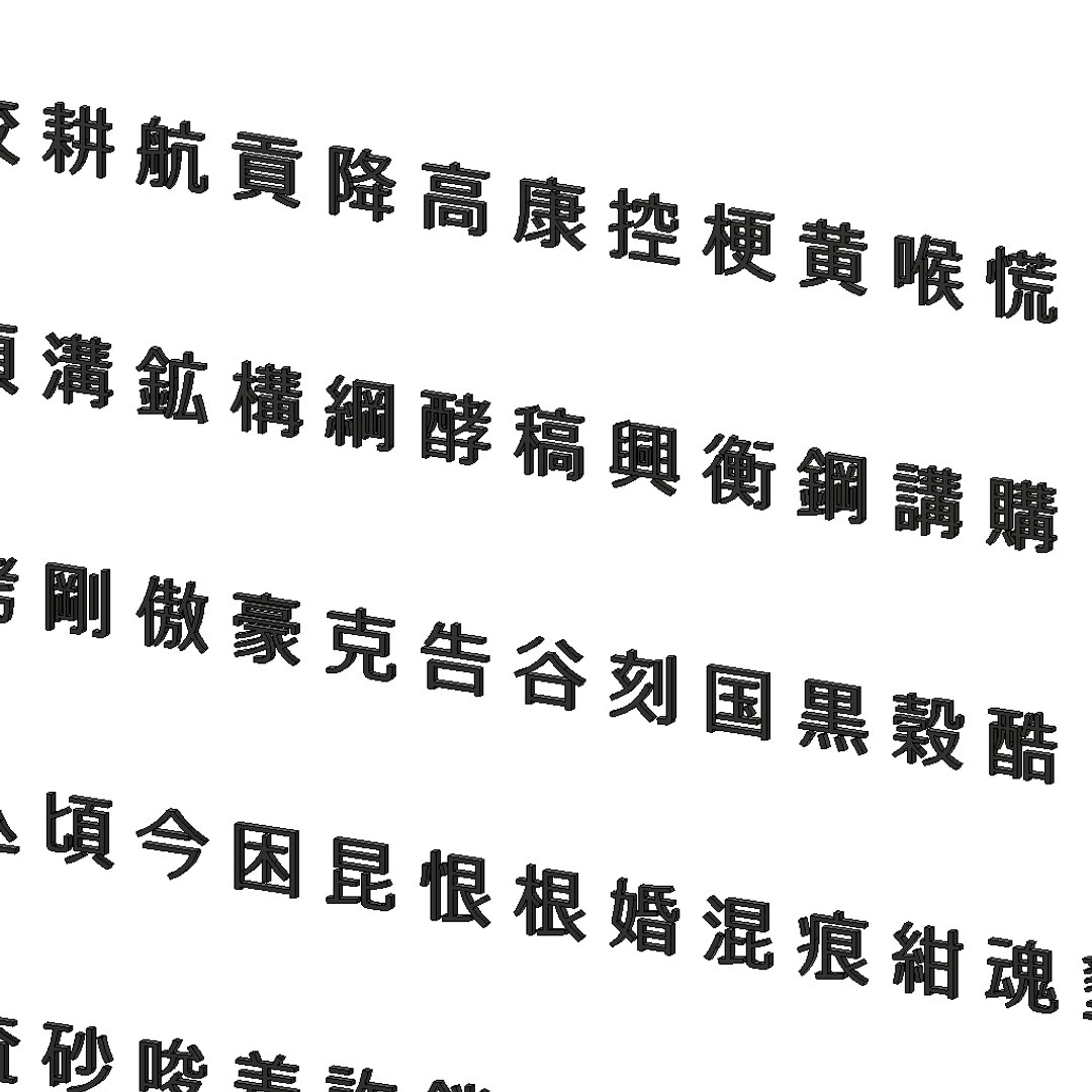 Chinese Meiryo Font Set7 3D Model - TurboSquid 1166306