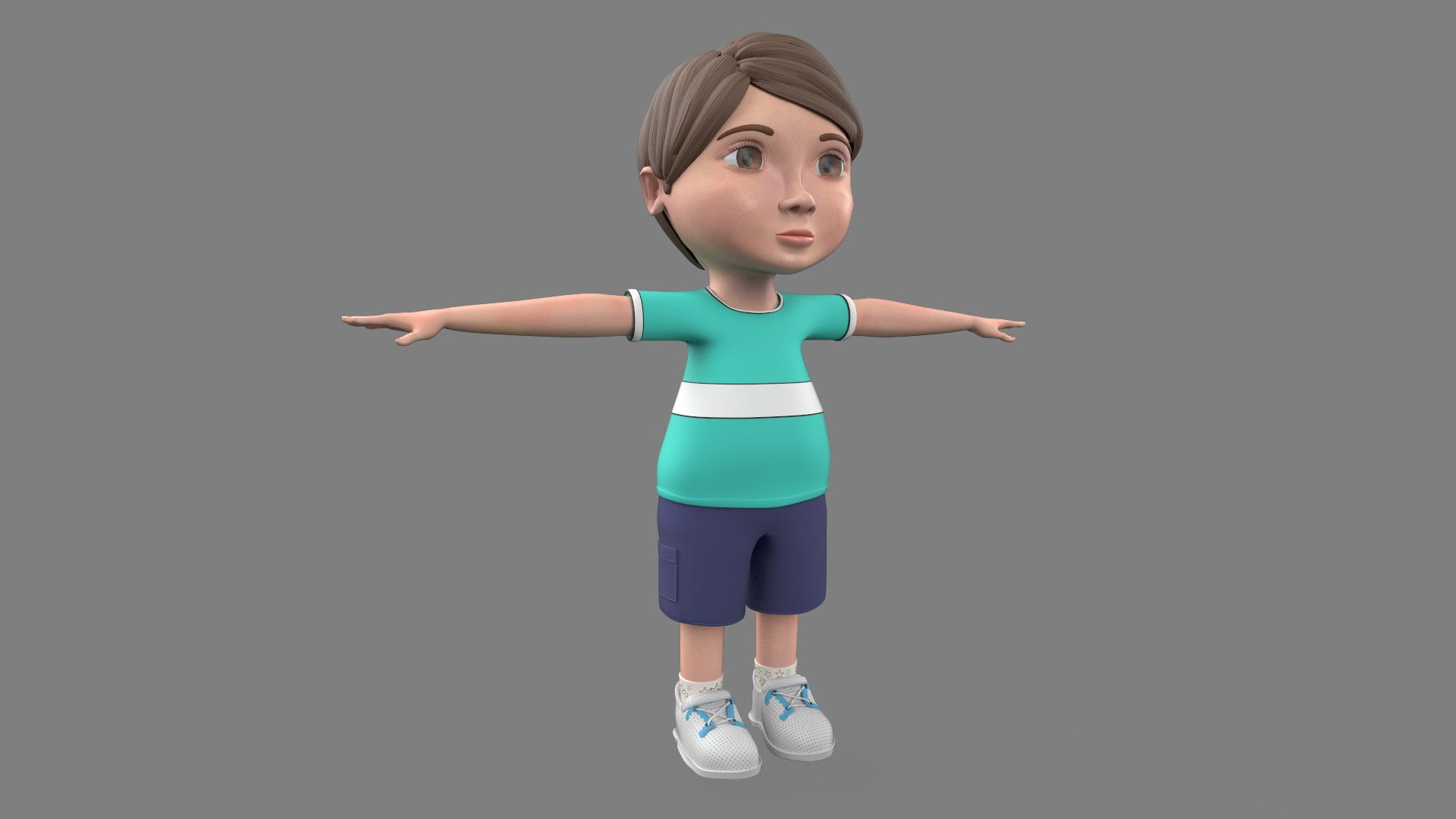 3D 3D Cartoon Kid Character Nico No Rig Model - TurboSquid 2247877