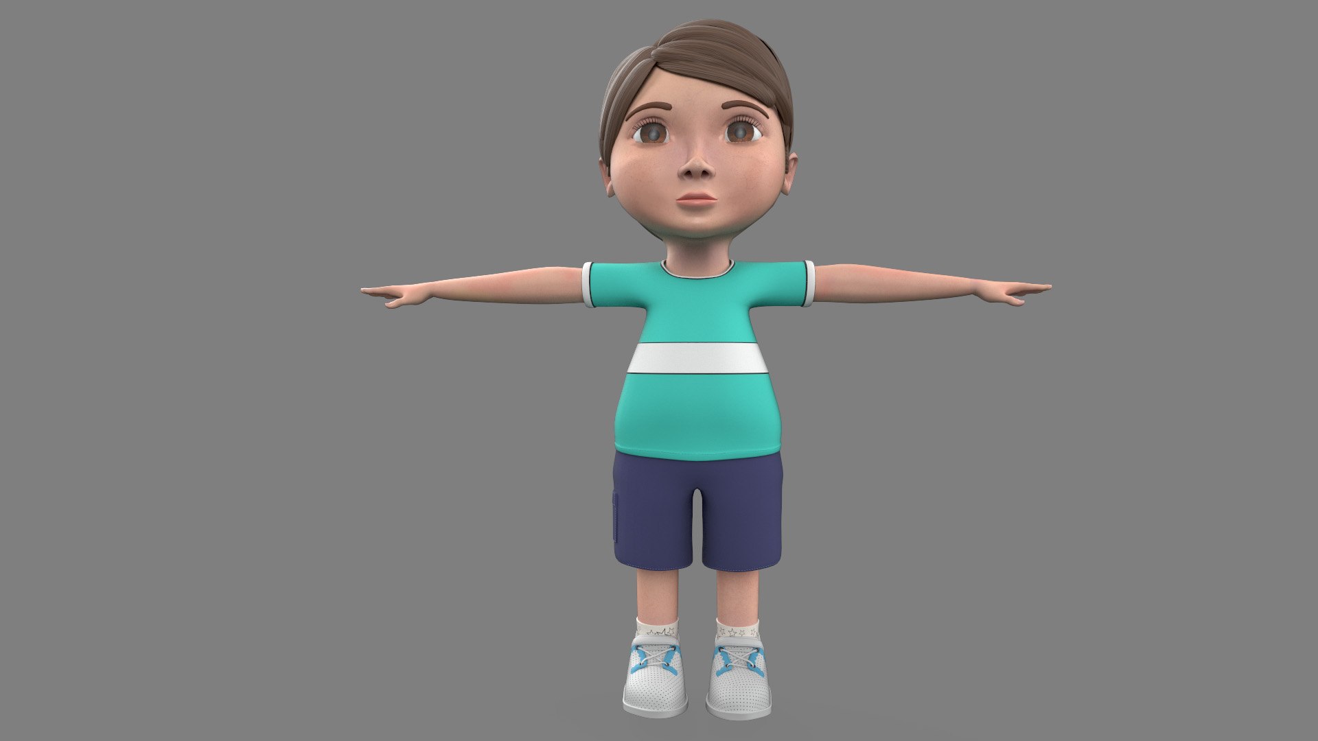 3D 3D Cartoon Kid Character Nico No Rig Model - TurboSquid 2247877
