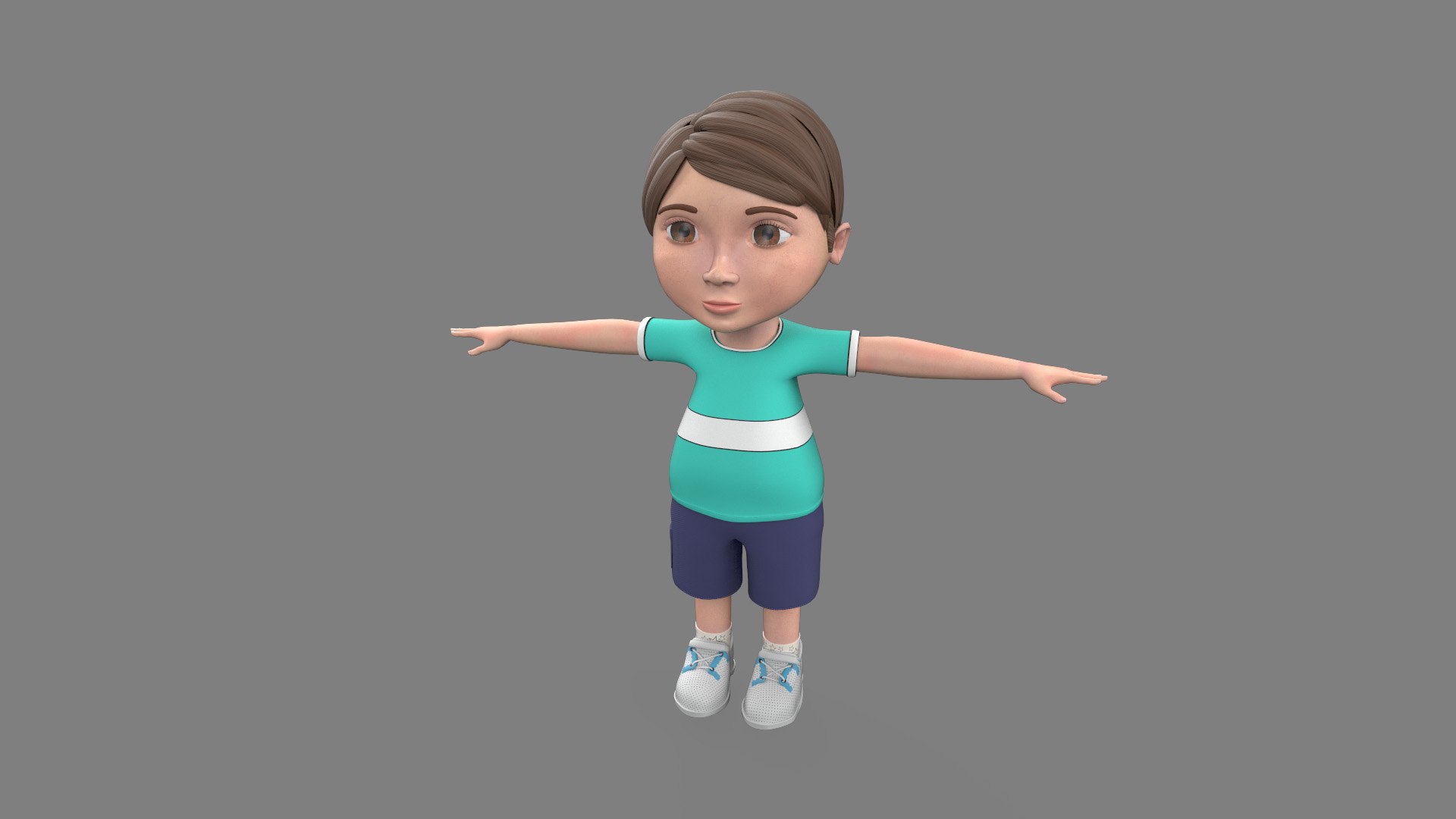 3D 3D Cartoon Kid Character Nico No Rig Model - TurboSquid 2247877