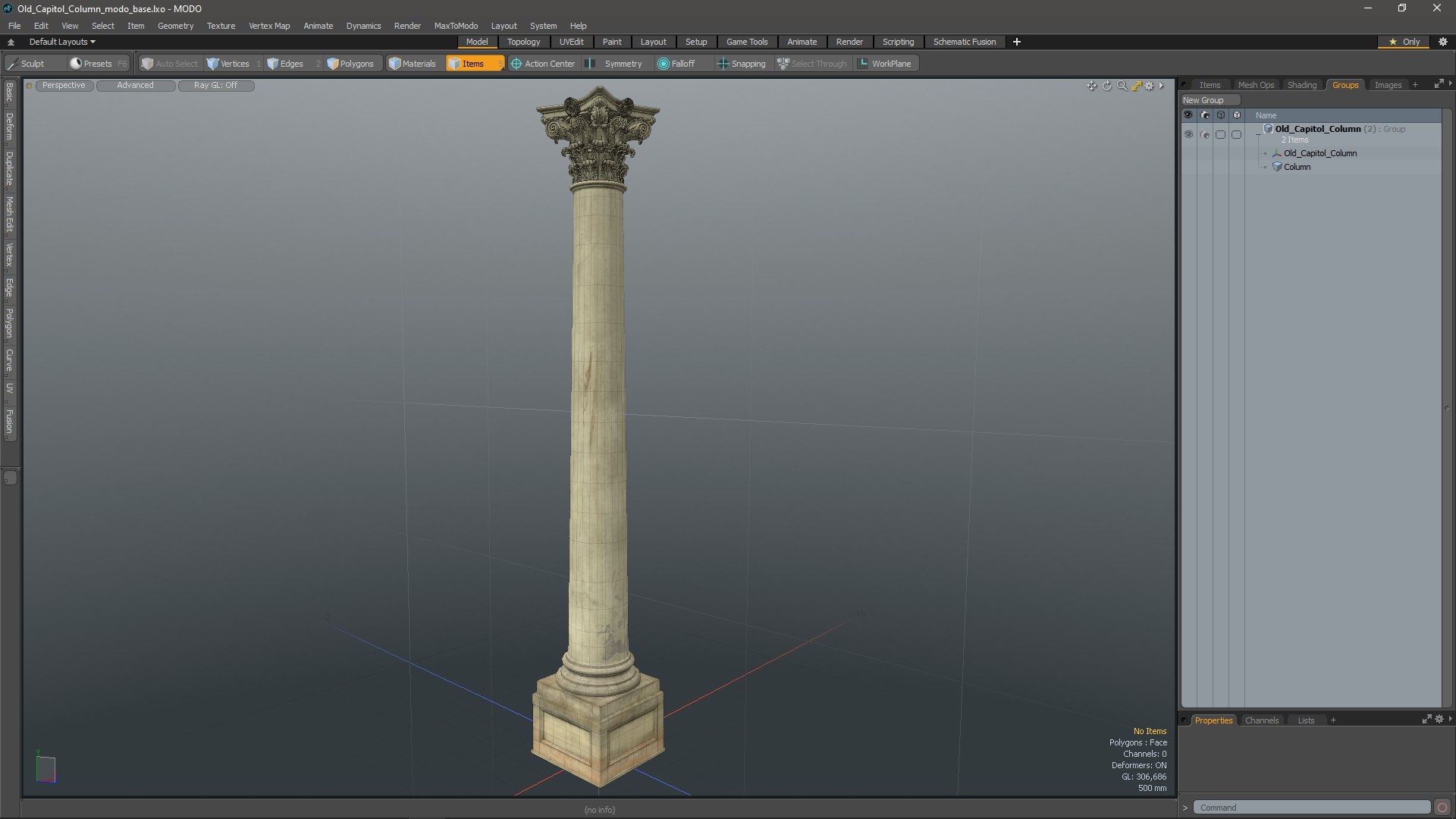 Old Capitol Column 3D Model - TurboSquid 2217523