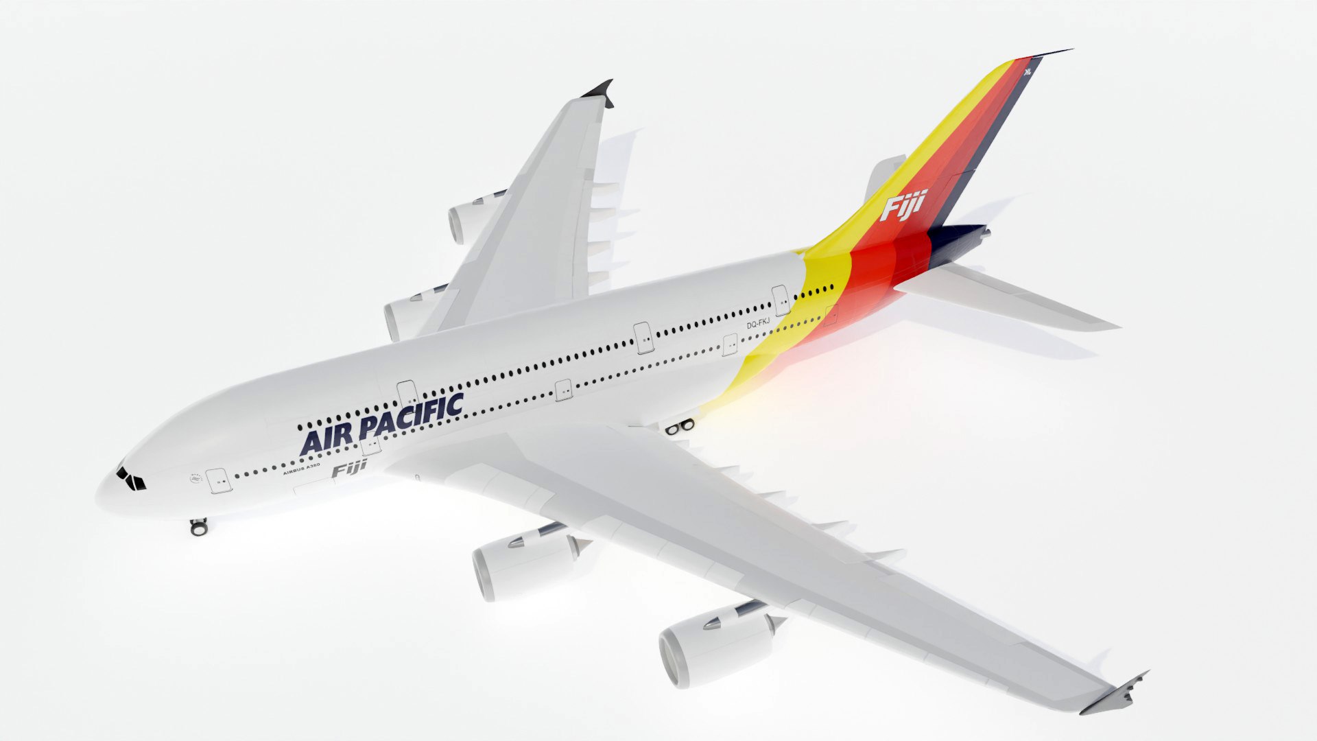 3D Airbus A380 Airliner Air Pacific Model - TurboSquid 2022139