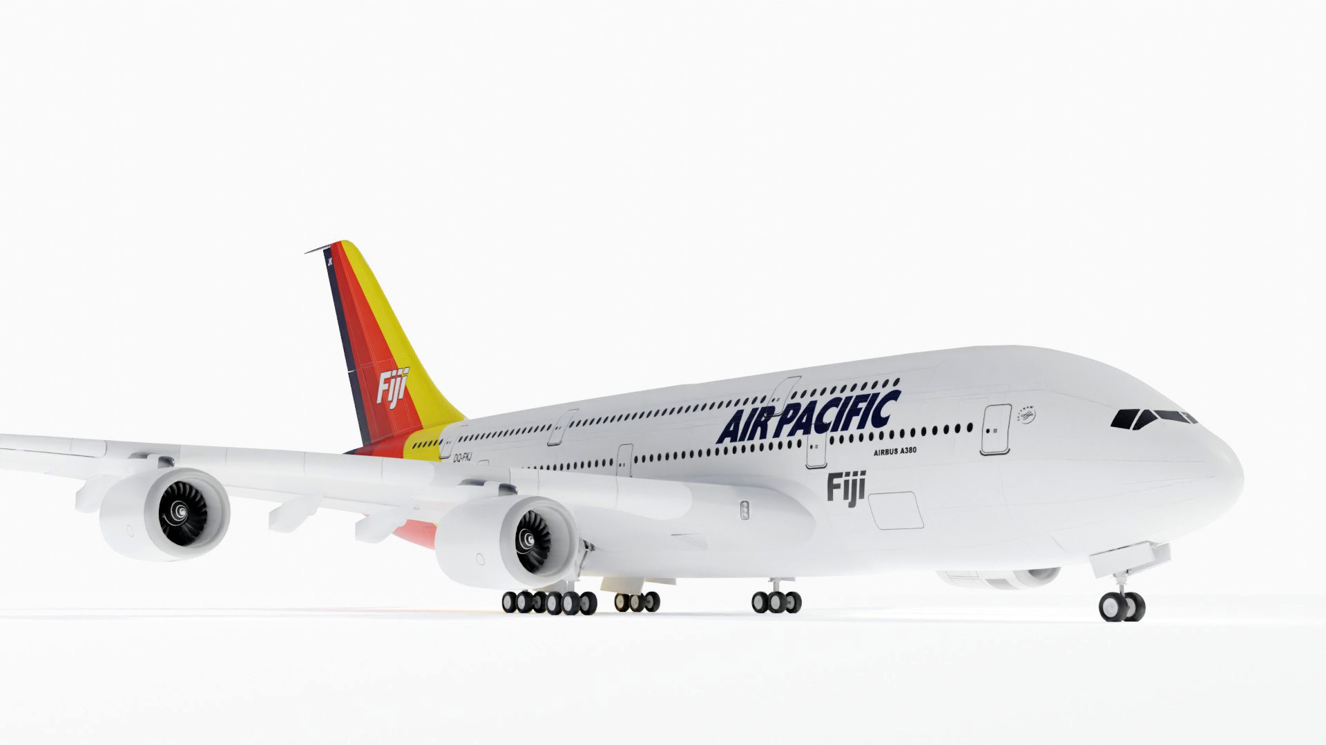 3D Airbus A380 Airliner Air Pacific Model - TurboSquid 2022139