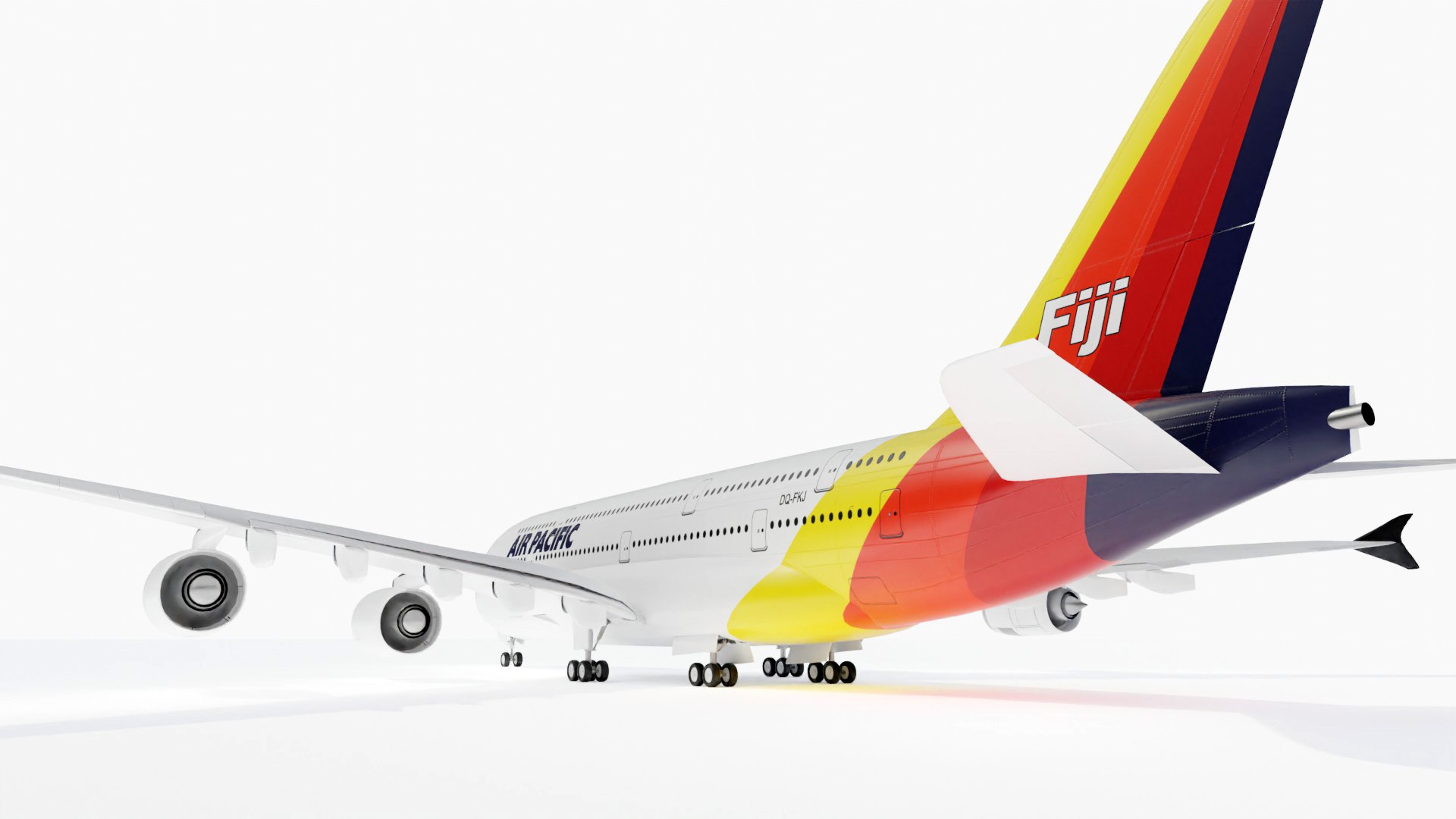 3D Airbus A380 Airliner Air Pacific Model - TurboSquid 2022139