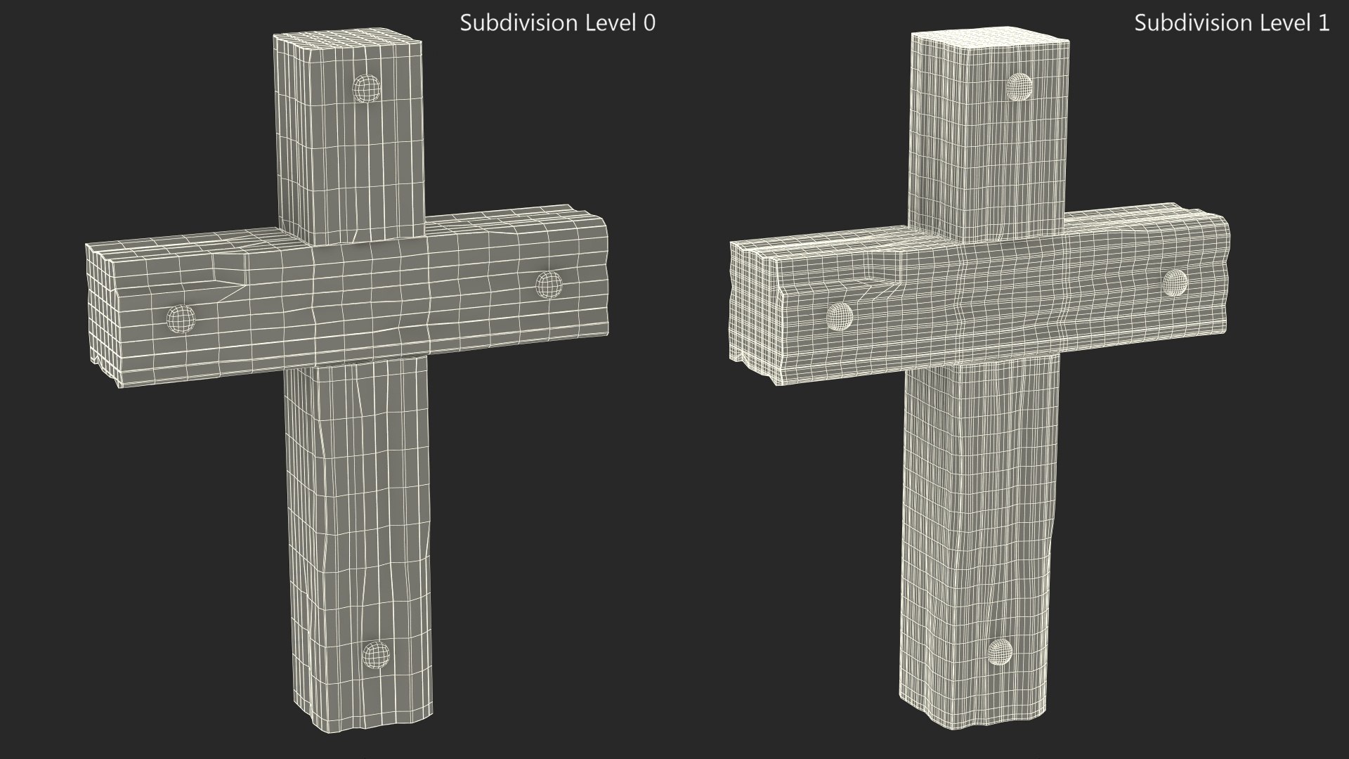 3D Old Wooden Cross - TurboSquid 2128303