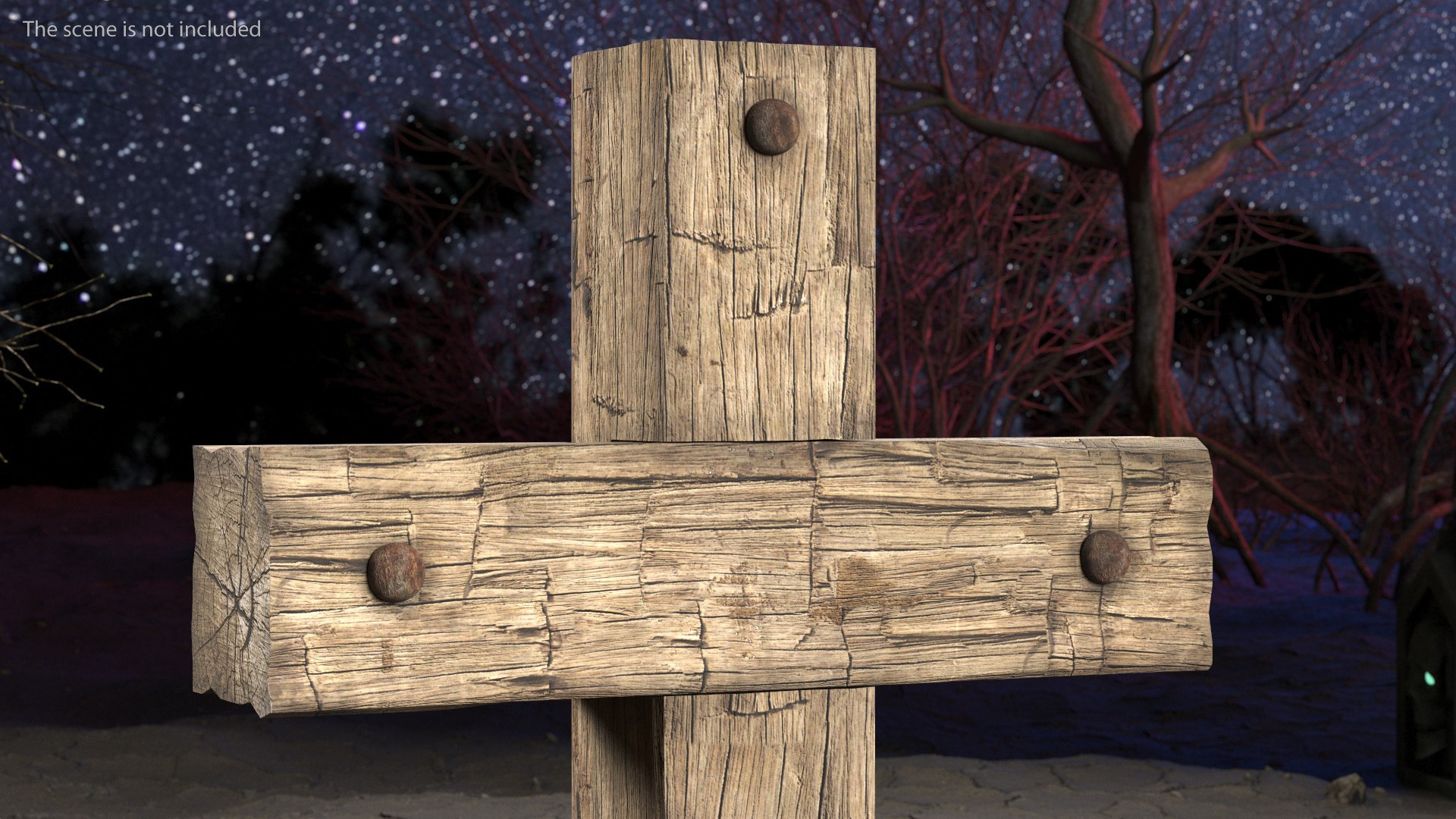 3D Old Wooden Cross - TurboSquid 2128303