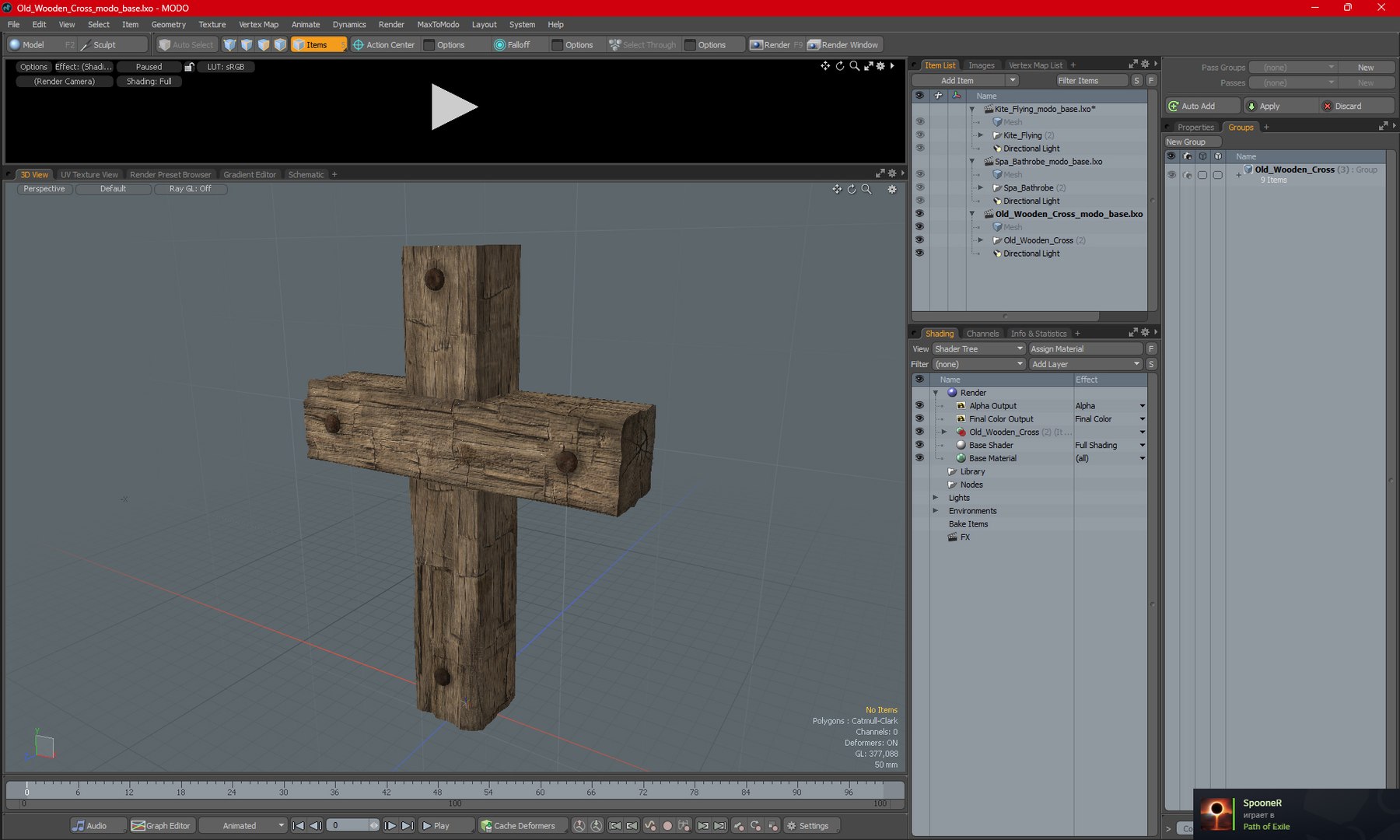 3D Old Wooden Cross - TurboSquid 2128303