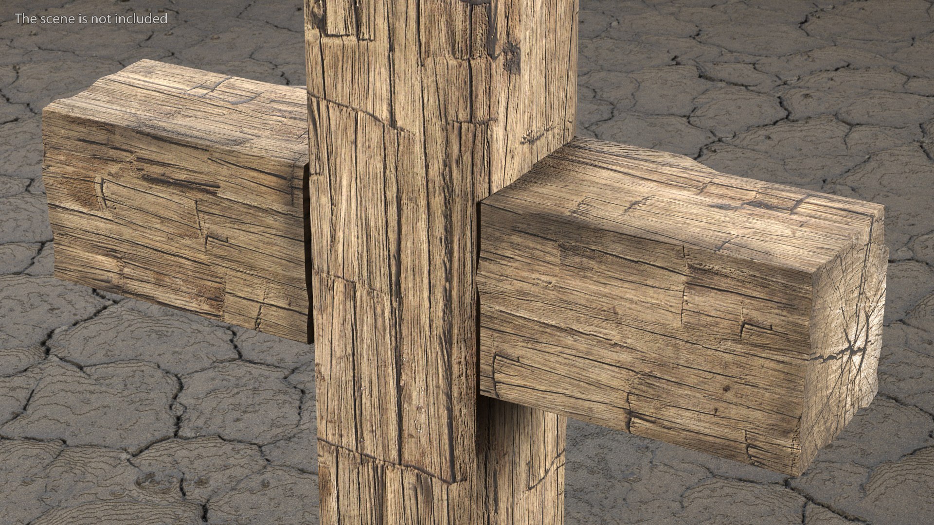 3D Old Wooden Cross - TurboSquid 2128303