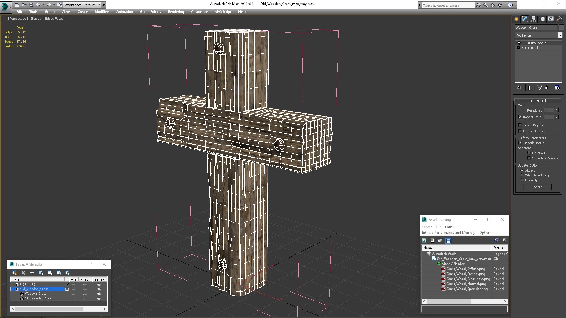3D Old Wooden Cross - TurboSquid 2128303