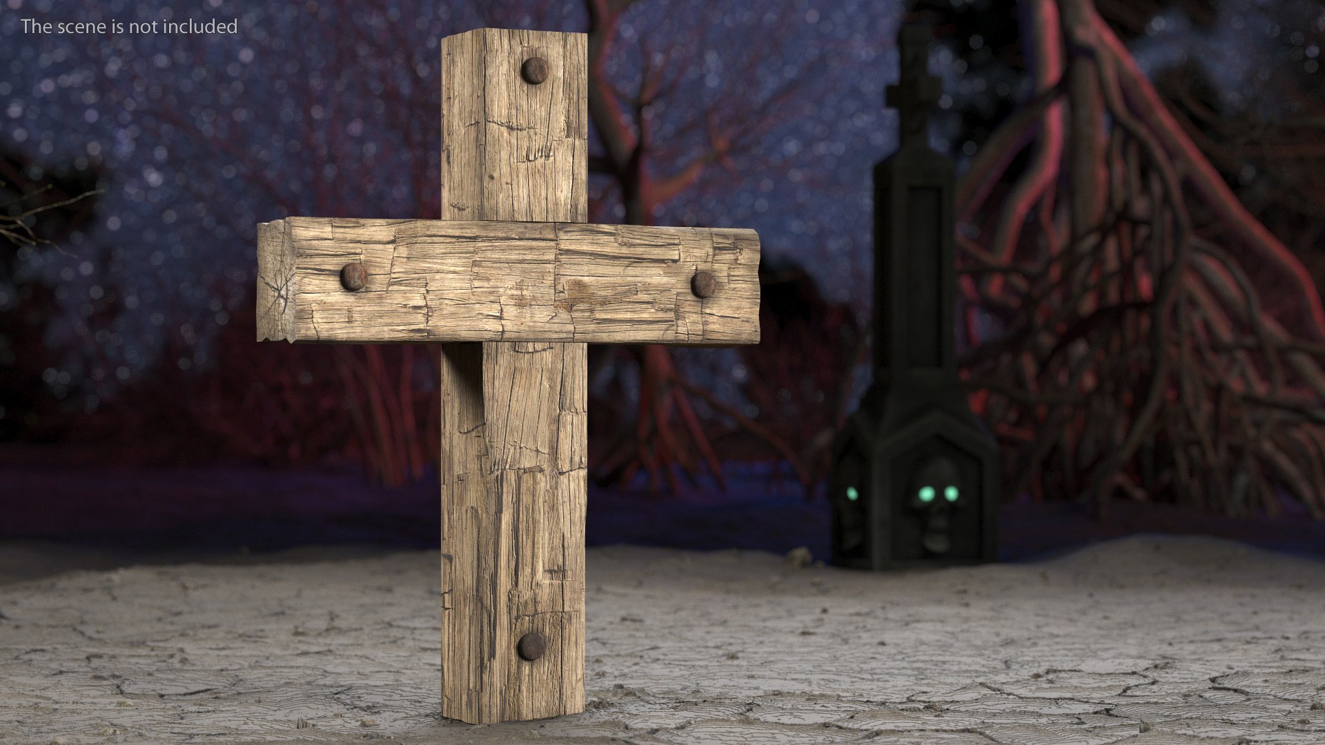 3D Old Wooden Cross - TurboSquid 2128303