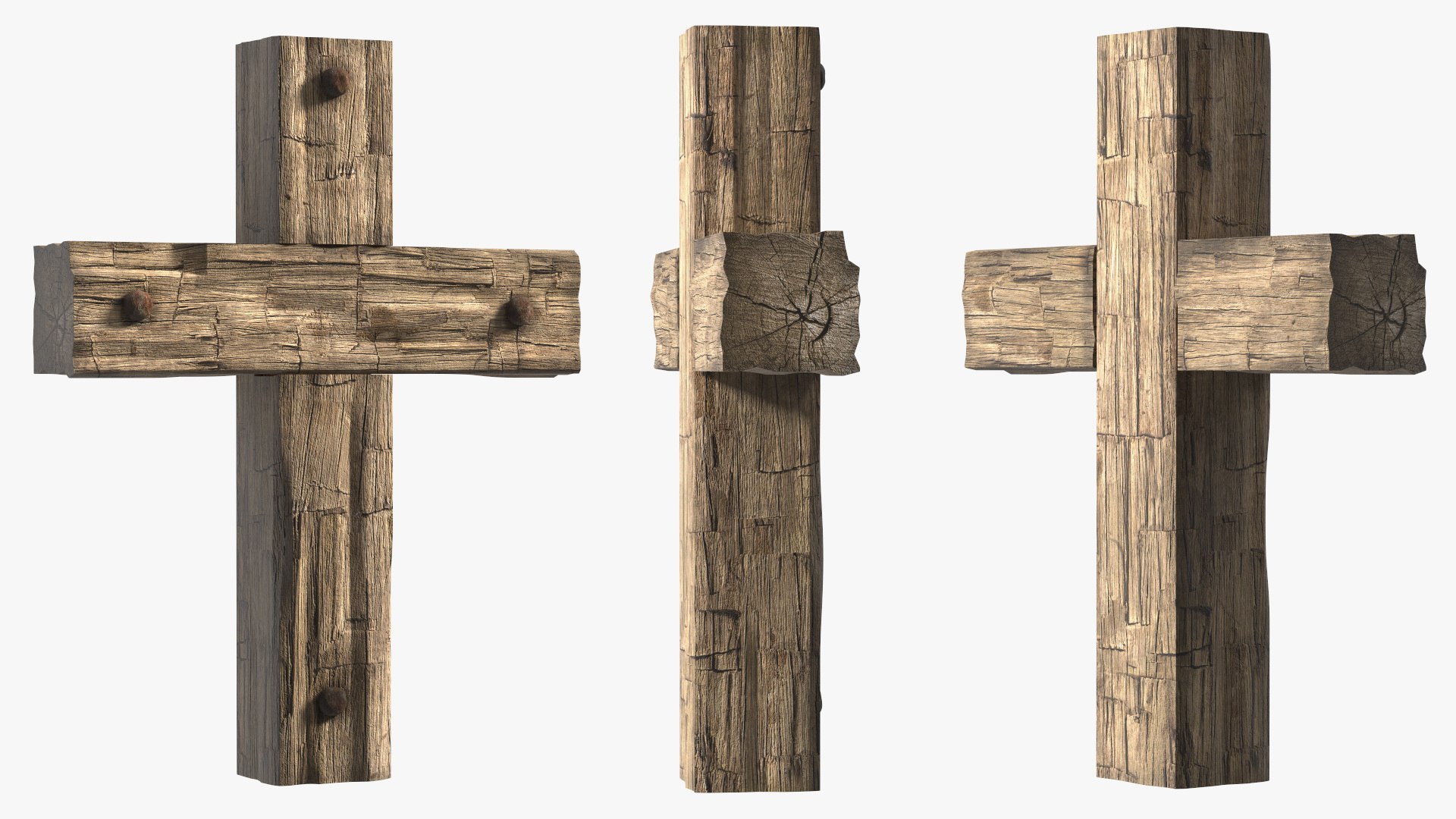 3D Old Wooden Cross - TurboSquid 2128303