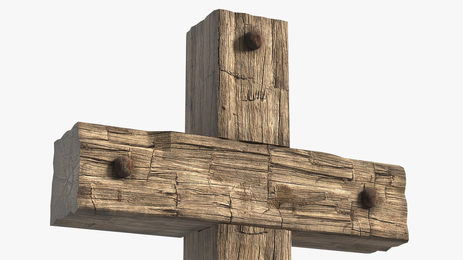 3D Old Wooden Cross - TurboSquid 2128303