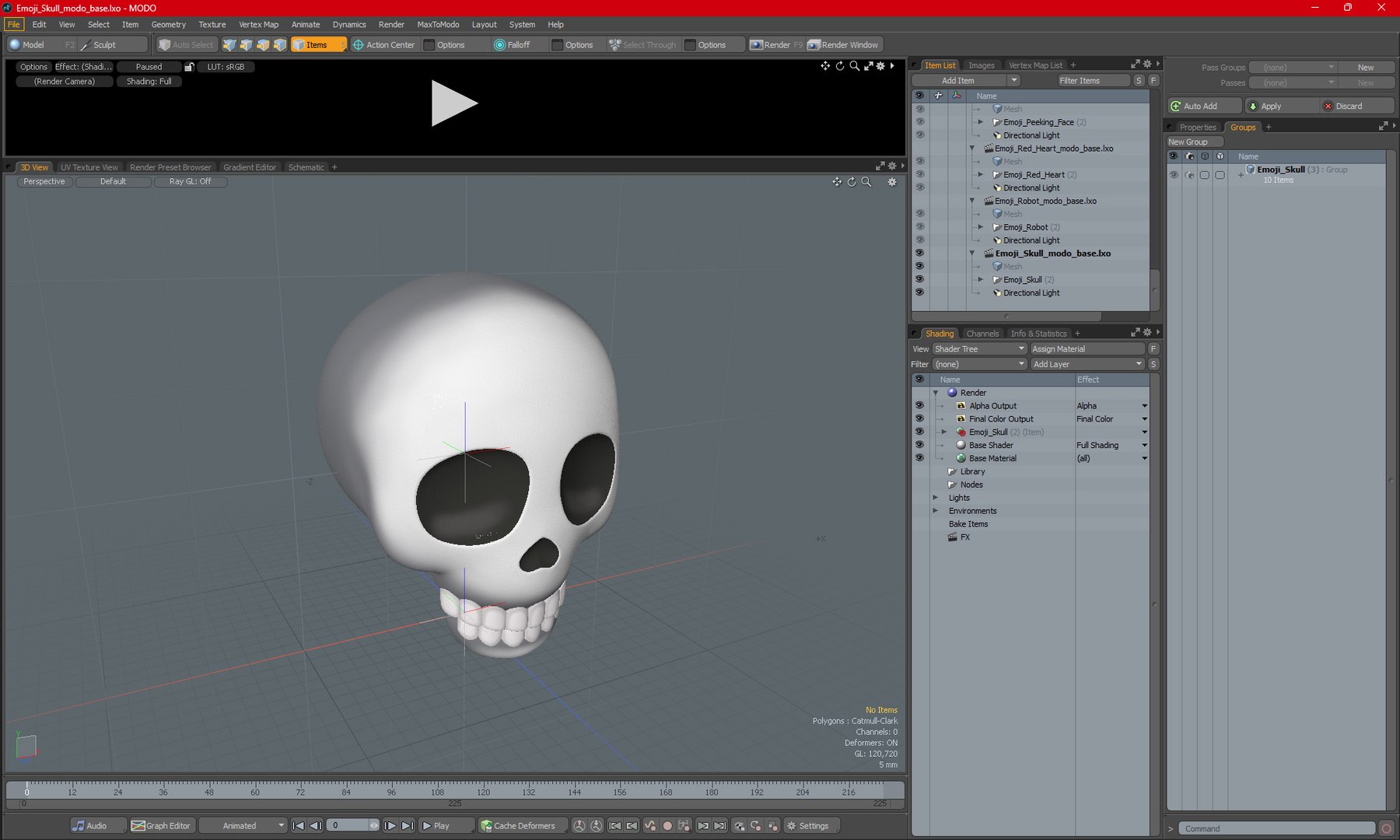 3D Emoji Skull Model - TurboSquid 2239796
