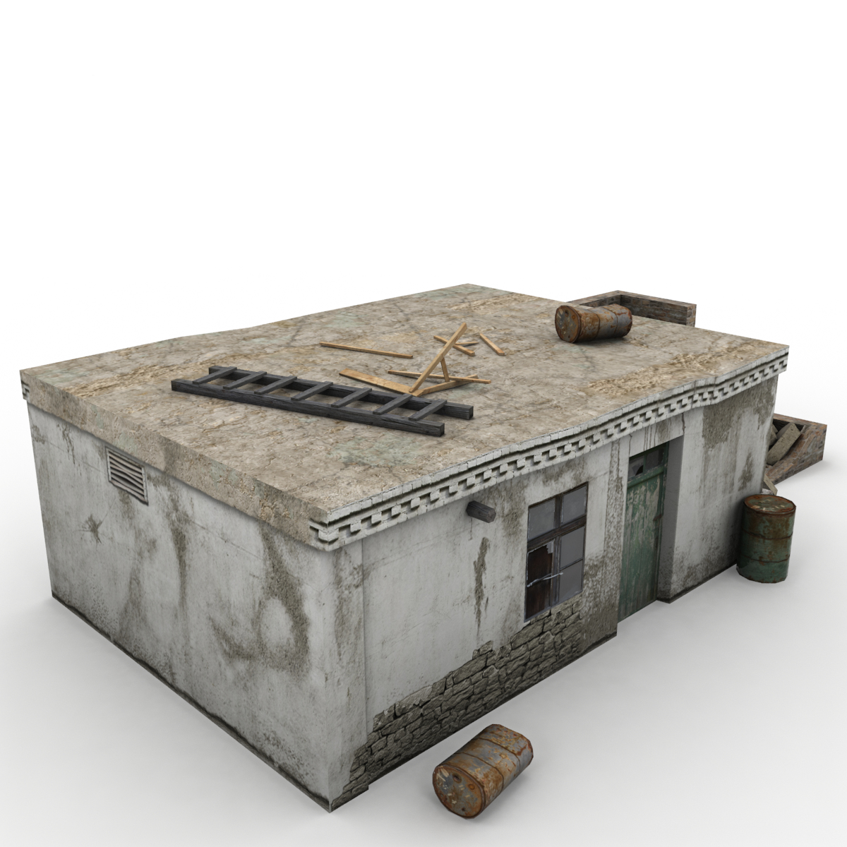 3d old house outbuilding buildings model