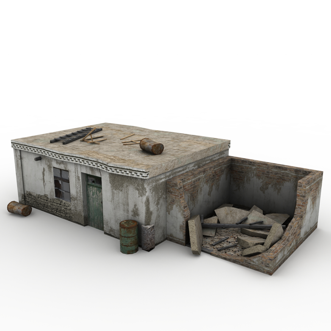 3d old house outbuilding buildings model