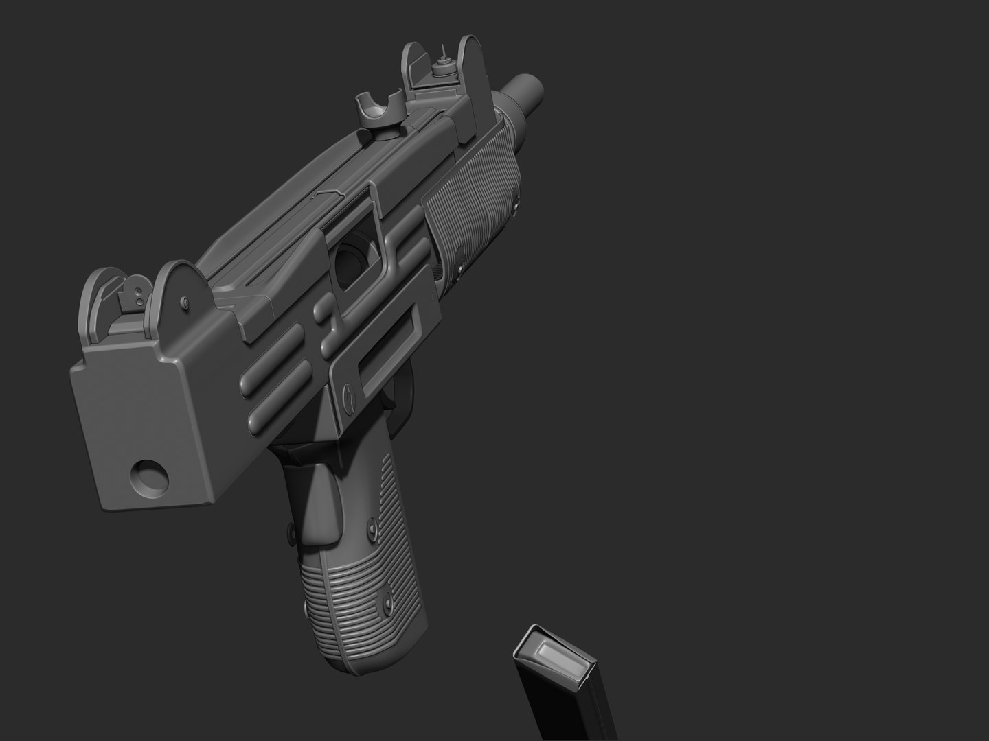 3d 3ds Uzi Machine Gun