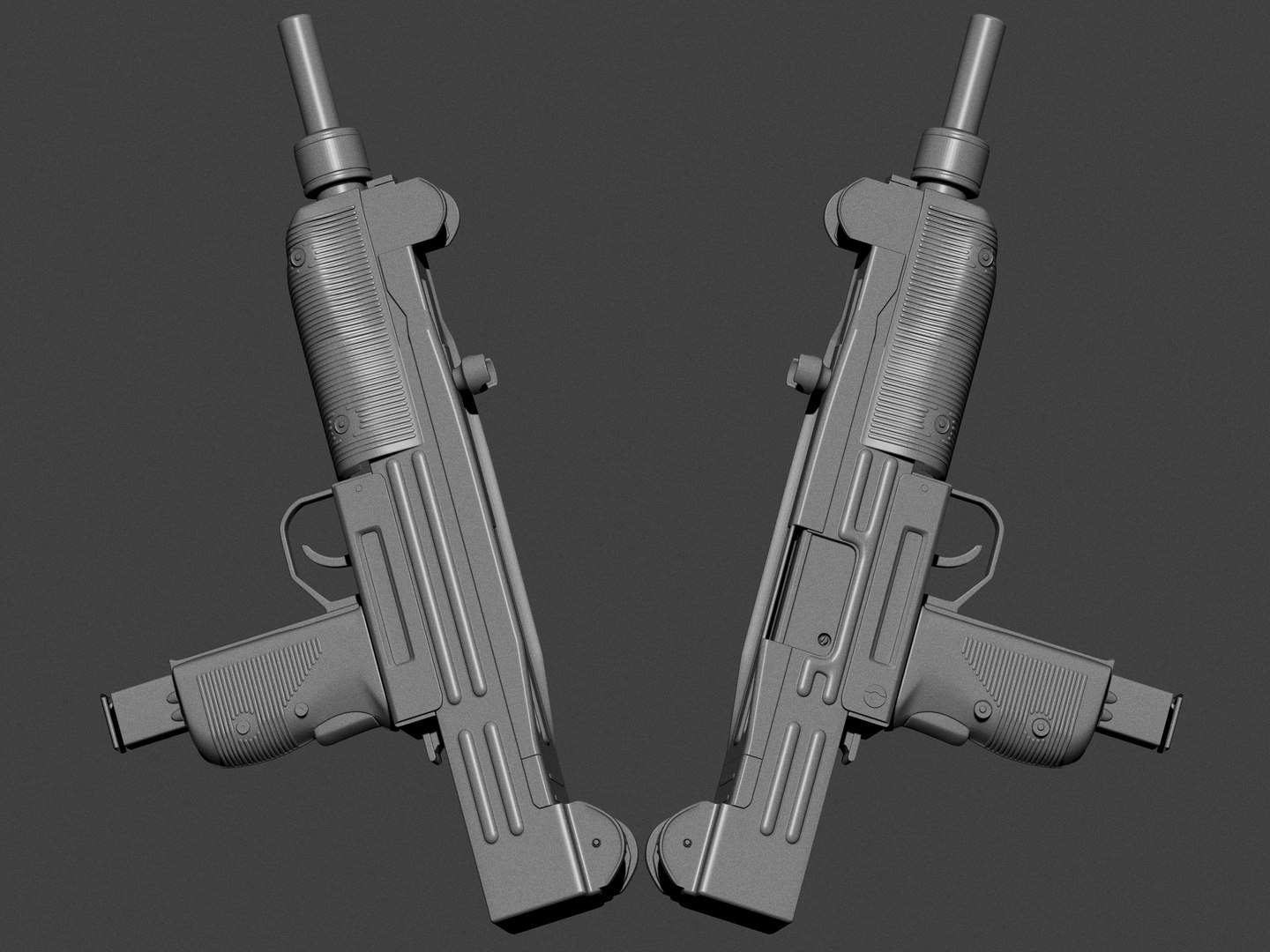 3d 3ds Uzi Machine Gun