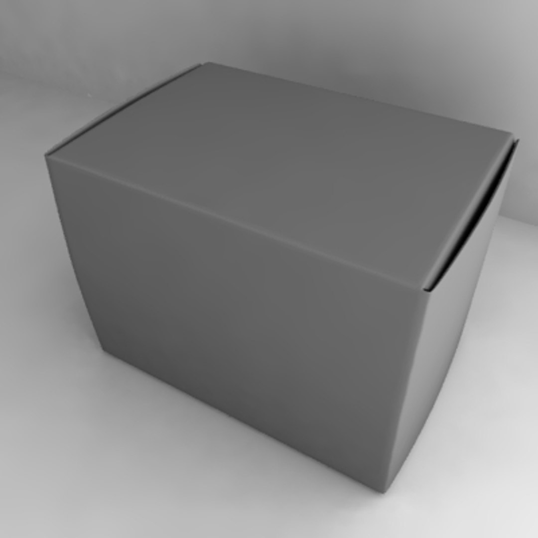 paper box 3d obj