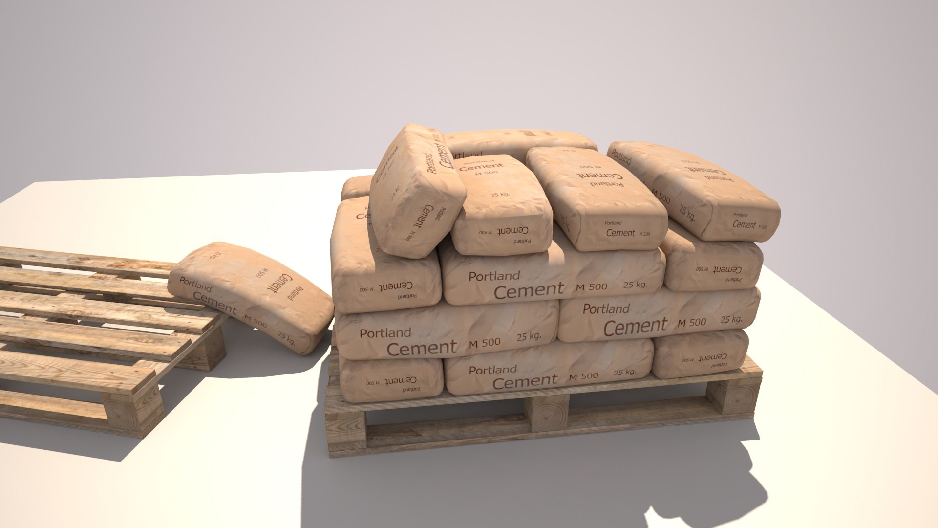 3D Model Cement Bag Pallet - TurboSquid 1414453
