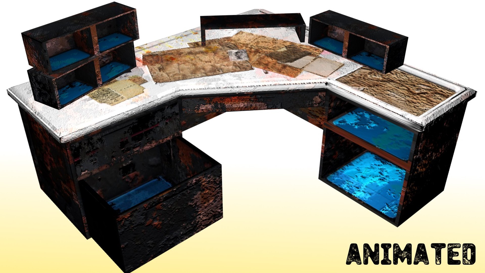 Desk Post-apocalyptic 3d 3ds