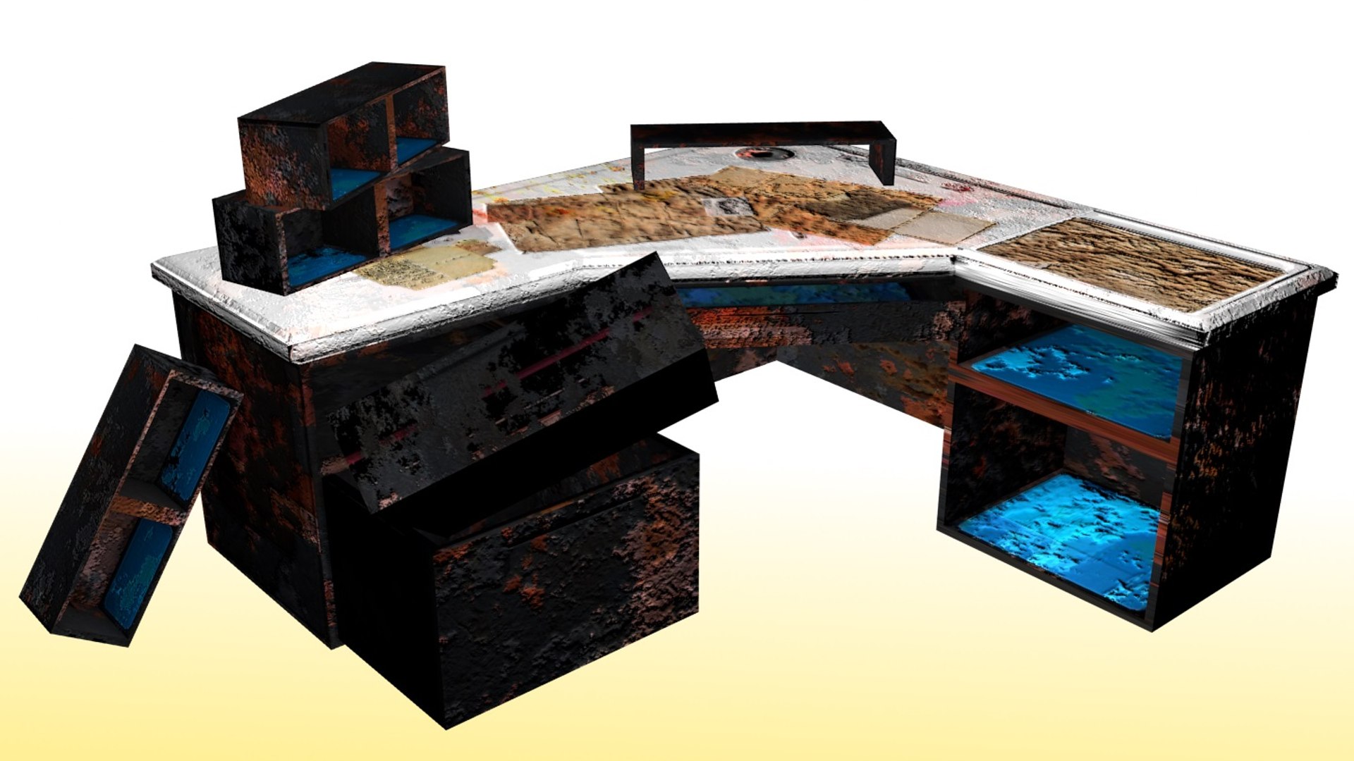 Desk Post-apocalyptic 3d 3ds