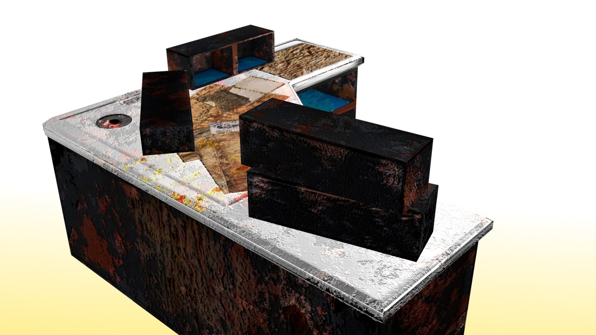 Desk Post-apocalyptic 3d 3ds