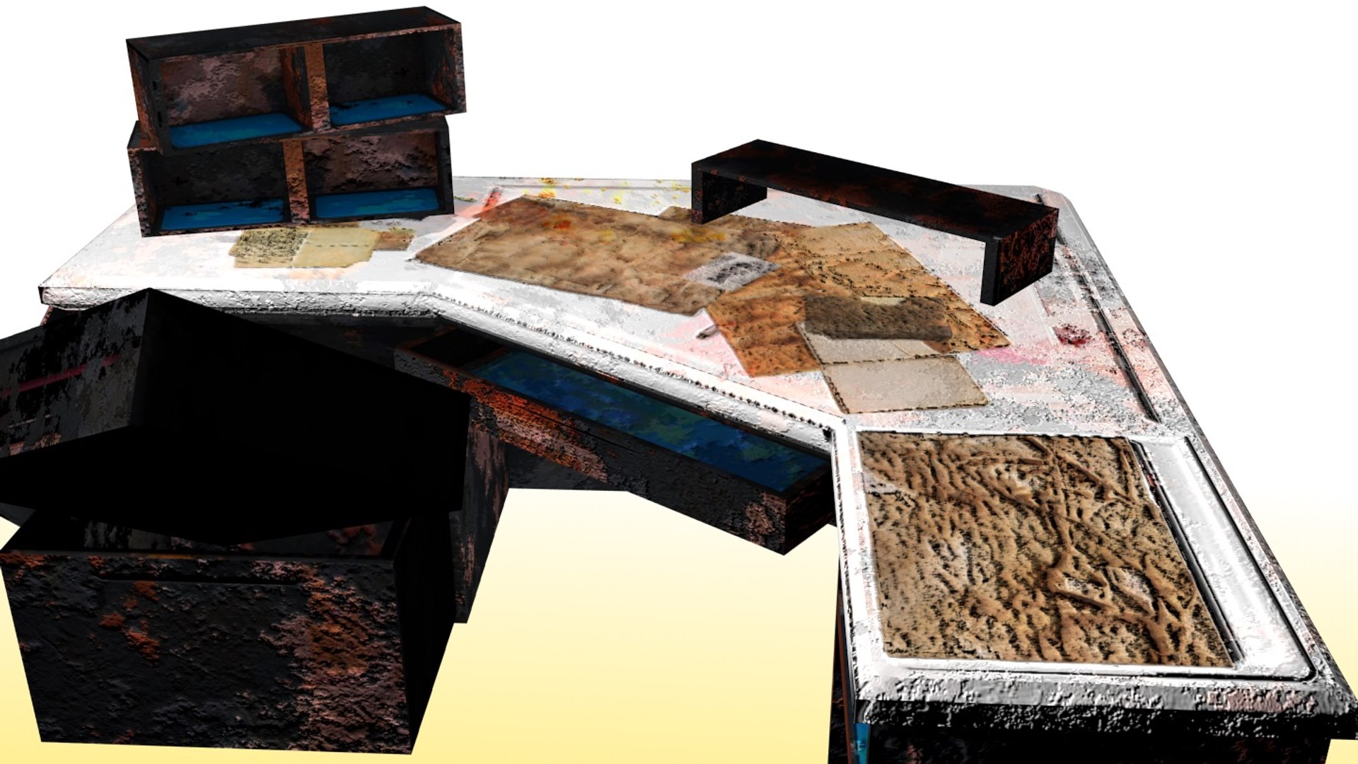 Desk Post-apocalyptic 3d 3ds