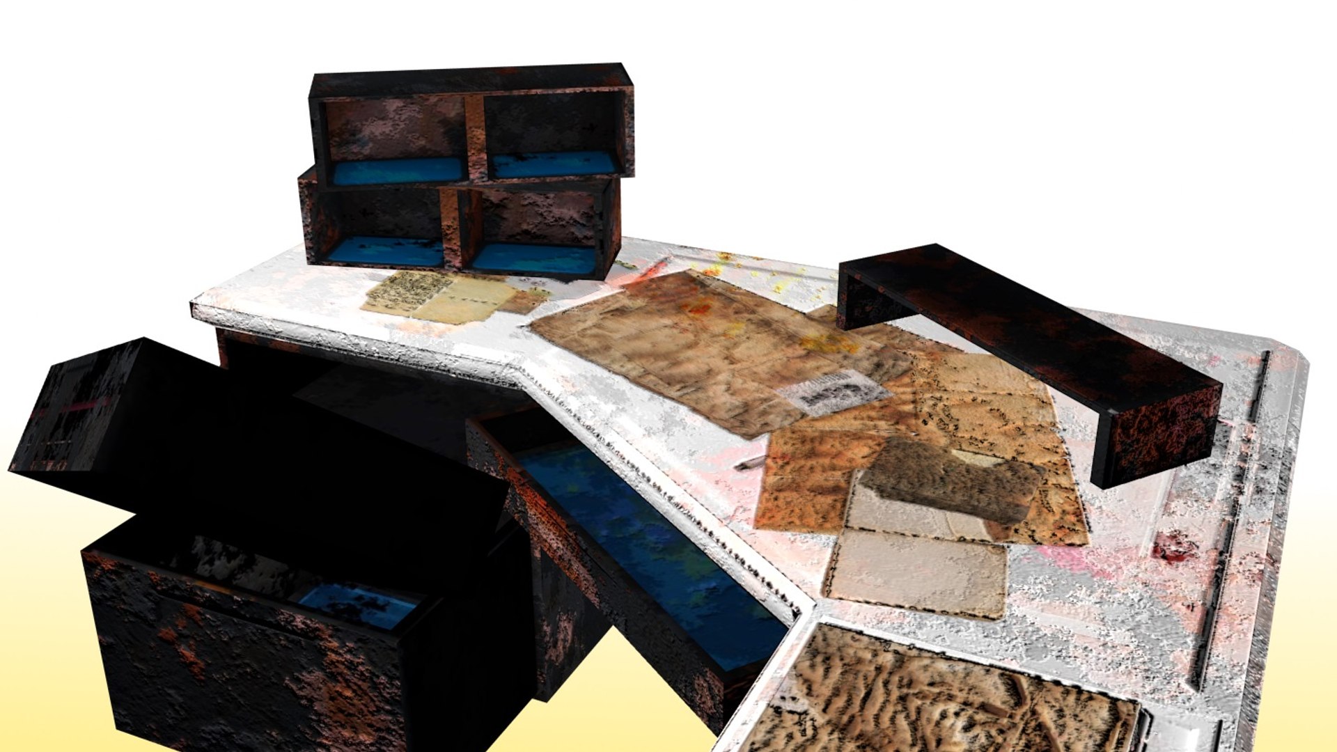 Desk Post-apocalyptic 3d 3ds