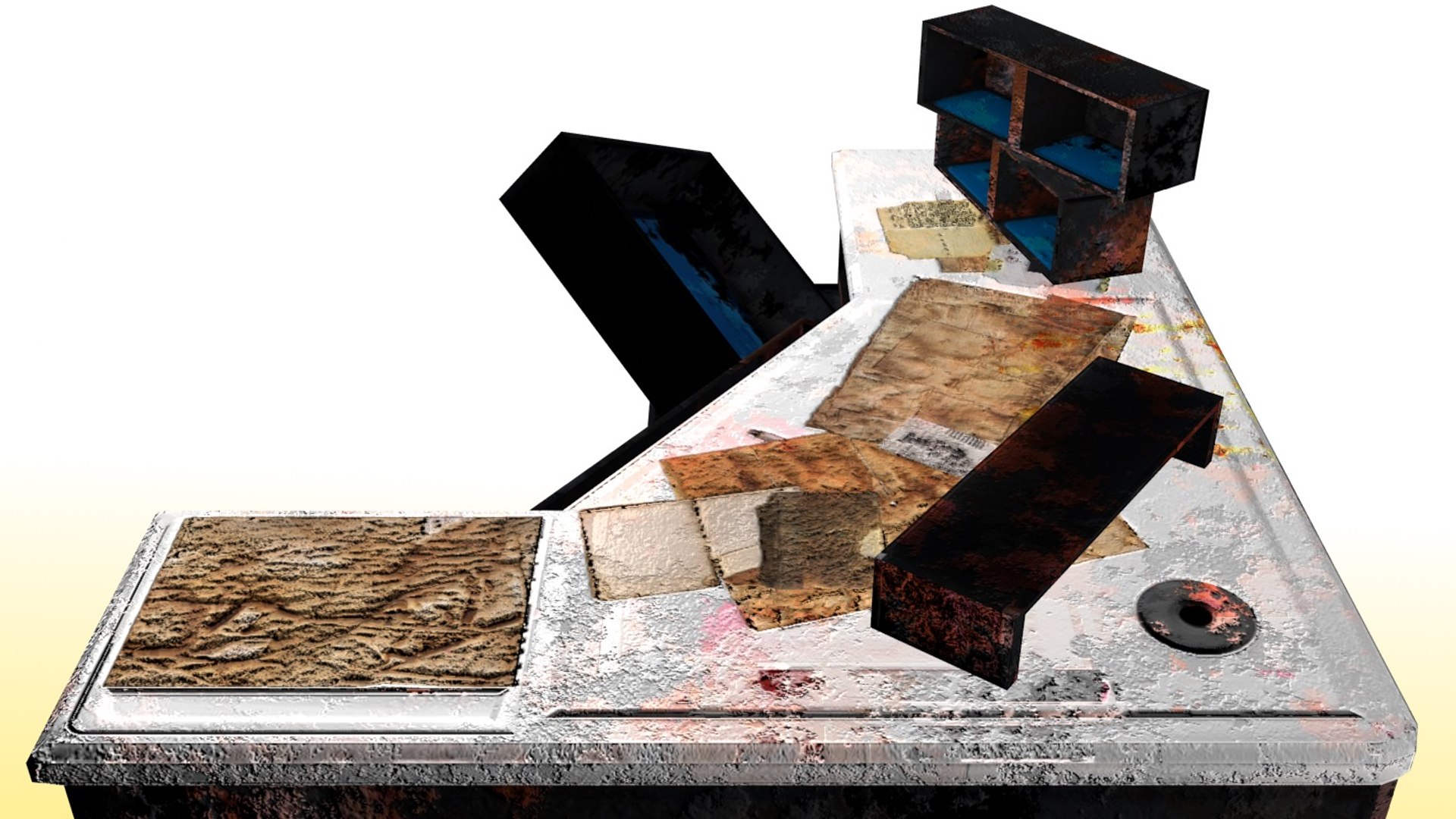 Desk Post-apocalyptic 3d 3ds