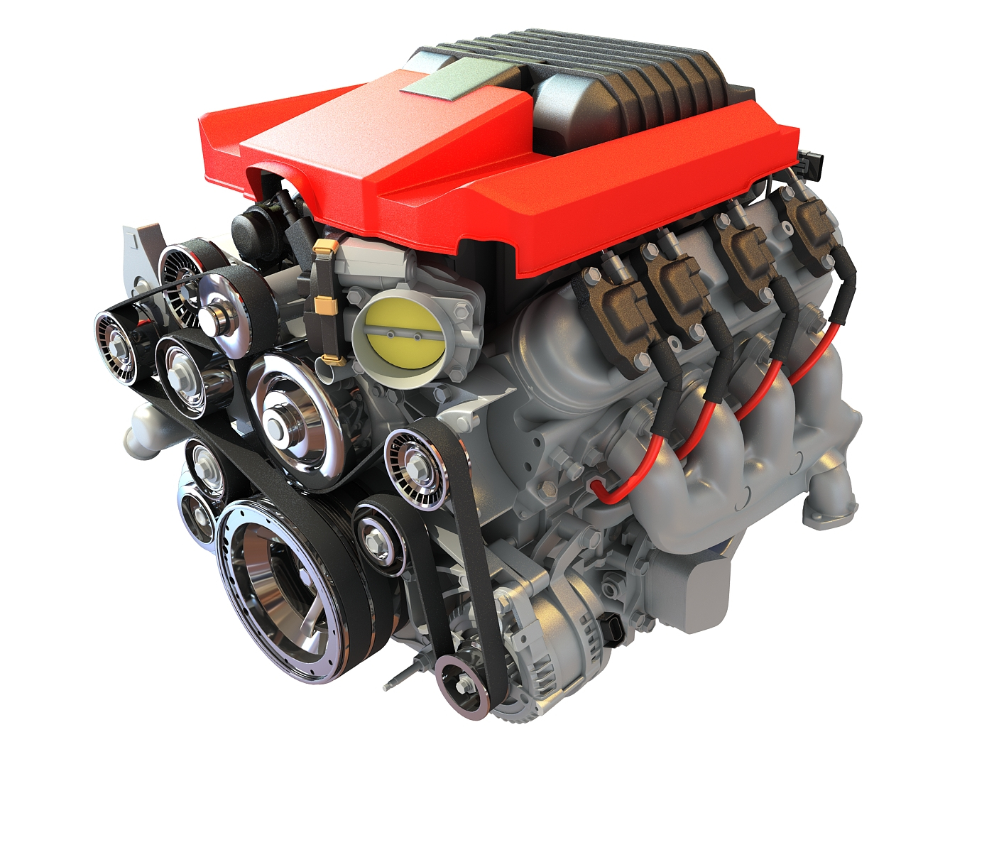 modelo 3d Motor V8 sobrealimentado - TurboSquid 1349299